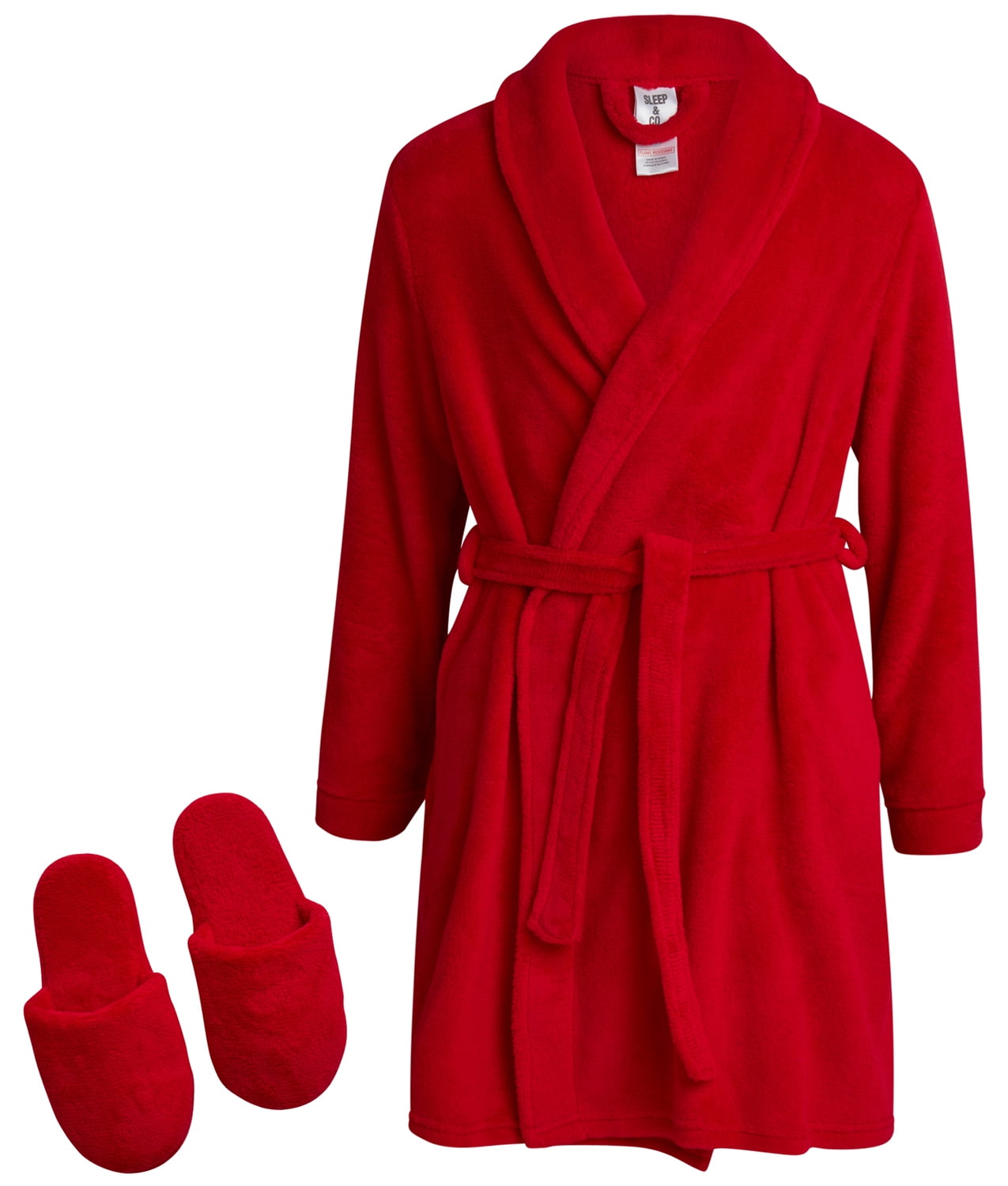 Sleep & Co Girls’ Bathrobe Set – Fleece Robe with Slippers Pajama Set ...