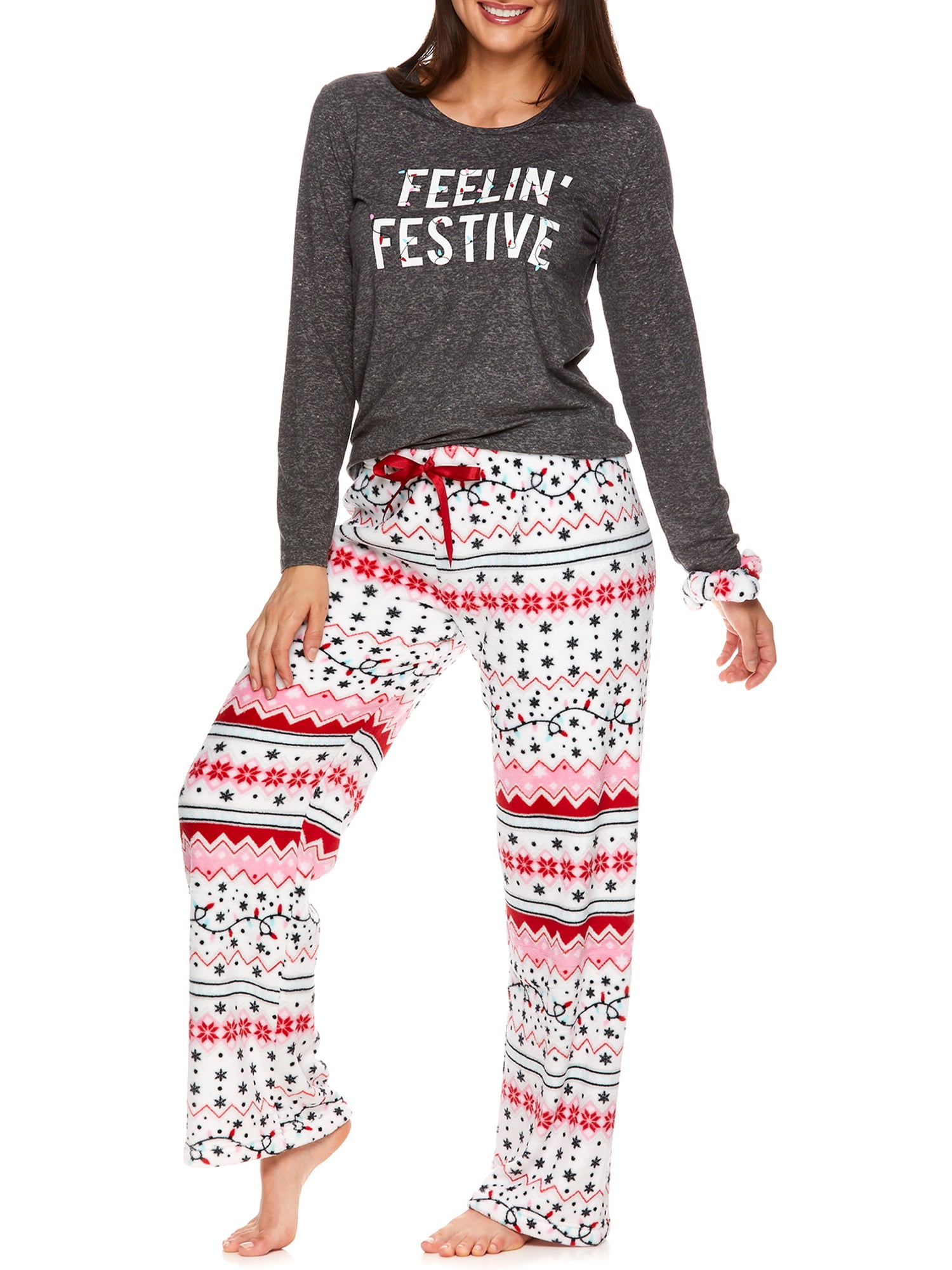 Sleep & Co. Women's & Women's Plus Long Sleeve Top, Pajama Pant and ...