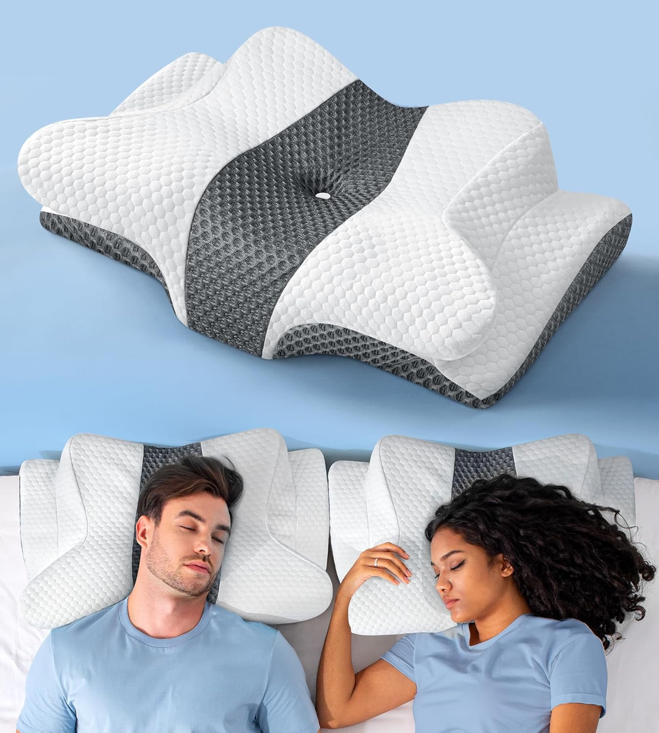Sleep Doctor Approved Cervical Neck Pillow for Sleeping, Ergonomic ...
