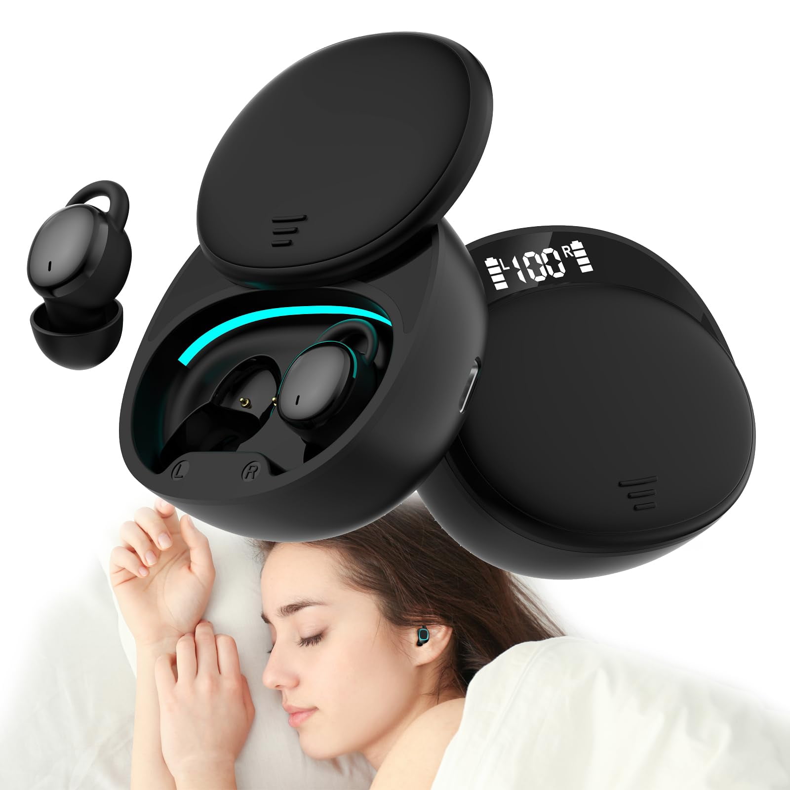 Sleep Ear Buds Sleeping, Noise Cancelling Earbuds Sleep Headphones Side ...