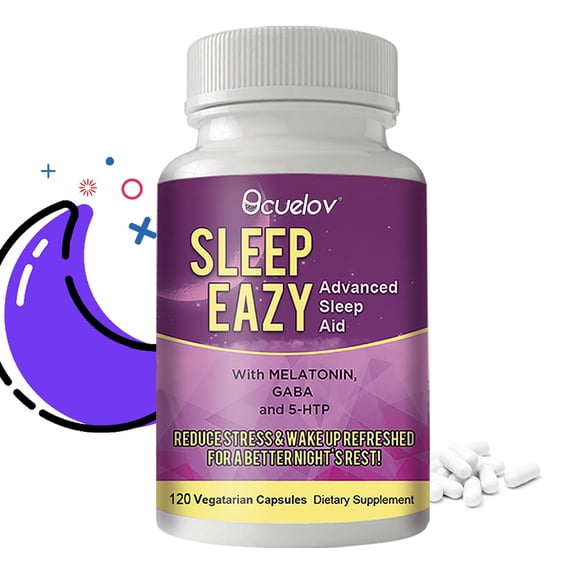 Sleep Eazy Capsules - with GABA, Magnesium & 5-HTP - Supports Sleep ...