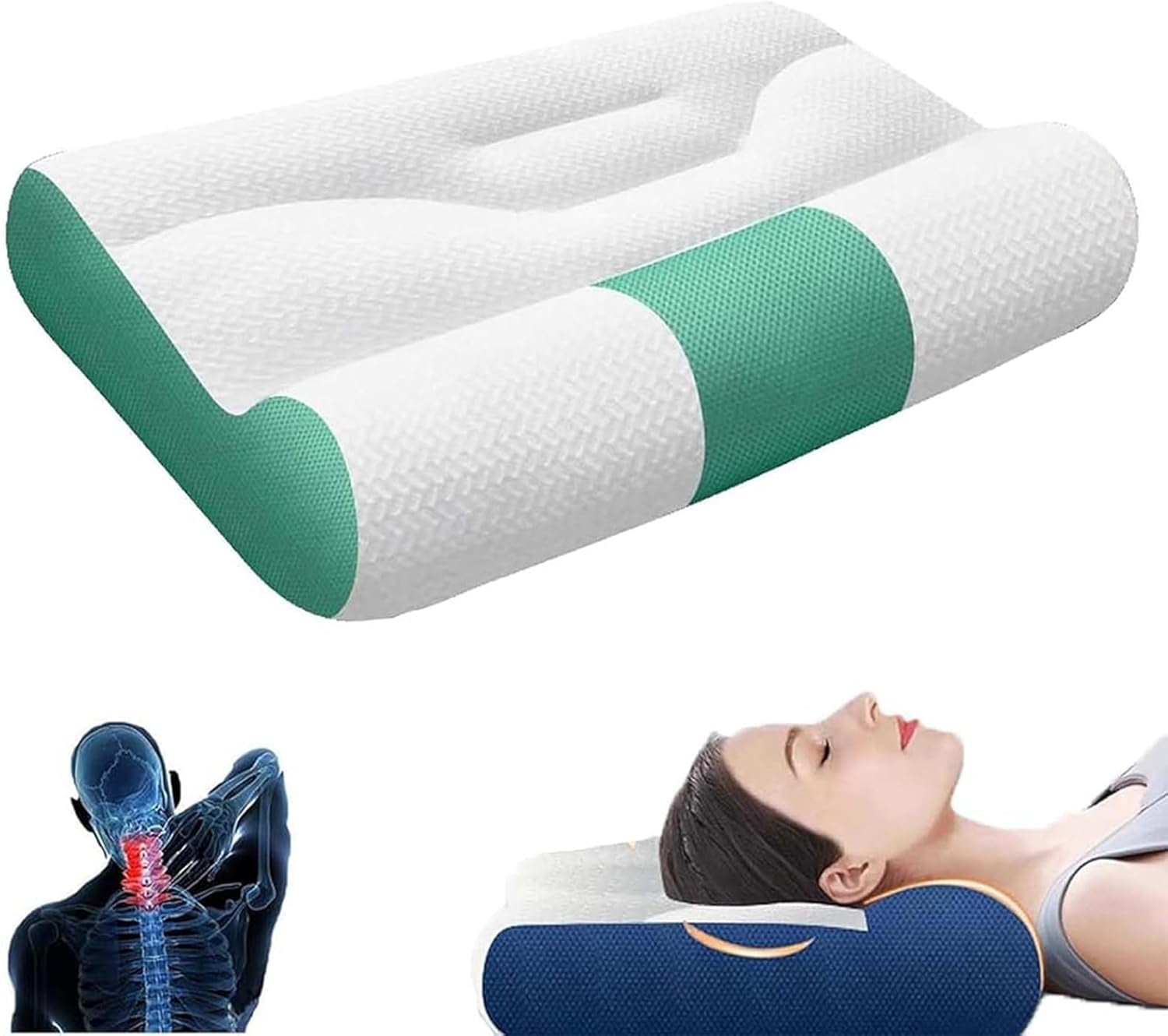 Sleep Enhancing Cervical Support Comfort Goose Down Pillow, Cervical ...