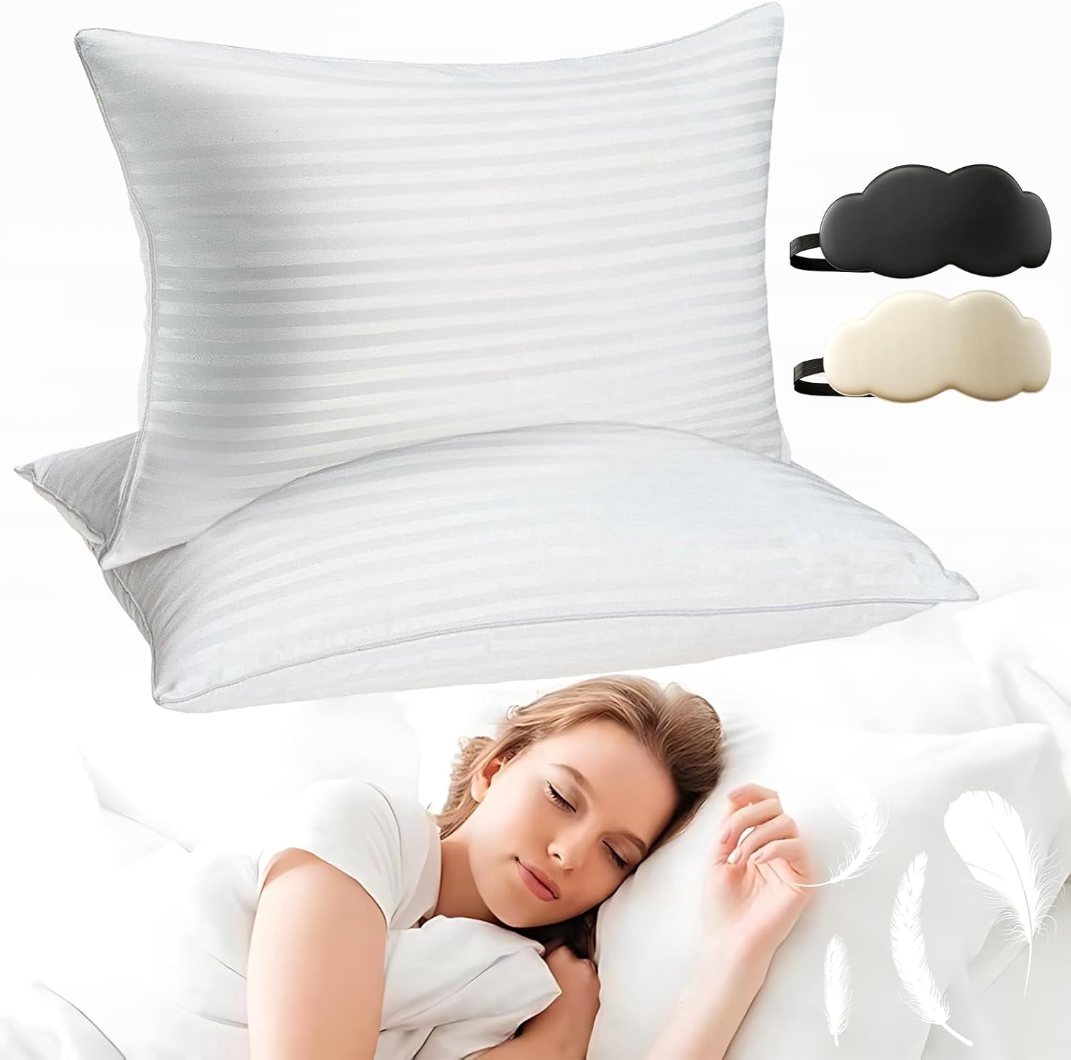 Sleep Enhancing Cervical Support Comfort Goose Down Pillow,Home & Hotel ...