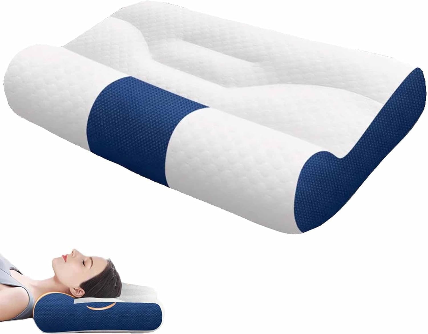 Sleep Enhancing Cervical Support Comfort Goose Down Pillow, for Neck ...