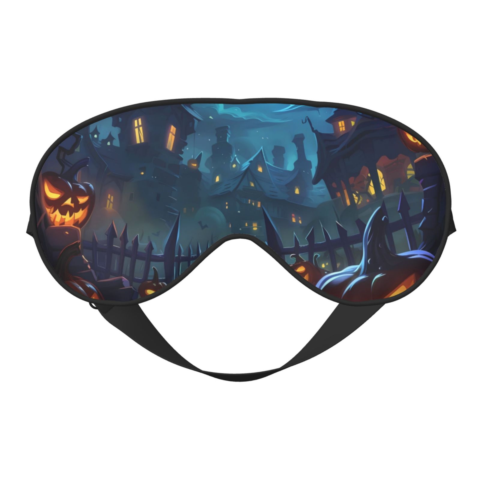 Sleep Eye Mask, Halloween Pumpkin Castle Purple Imitation Silk Blackout ...