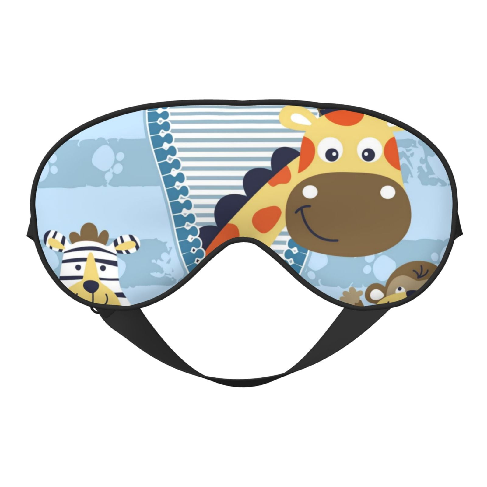 Sleep Eye Mask, Zebra with Monkey in Pocket Imitation Silk Blackout ...