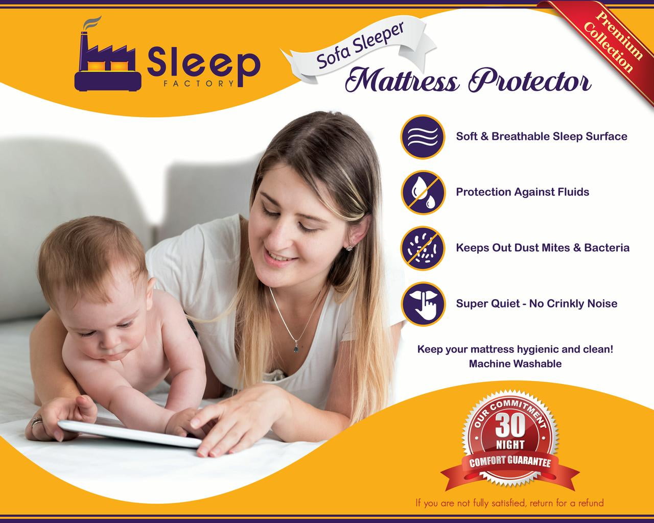 Sleep Factory - Mattress & Sofa Bed Sleeper Protector | Total Safety ...