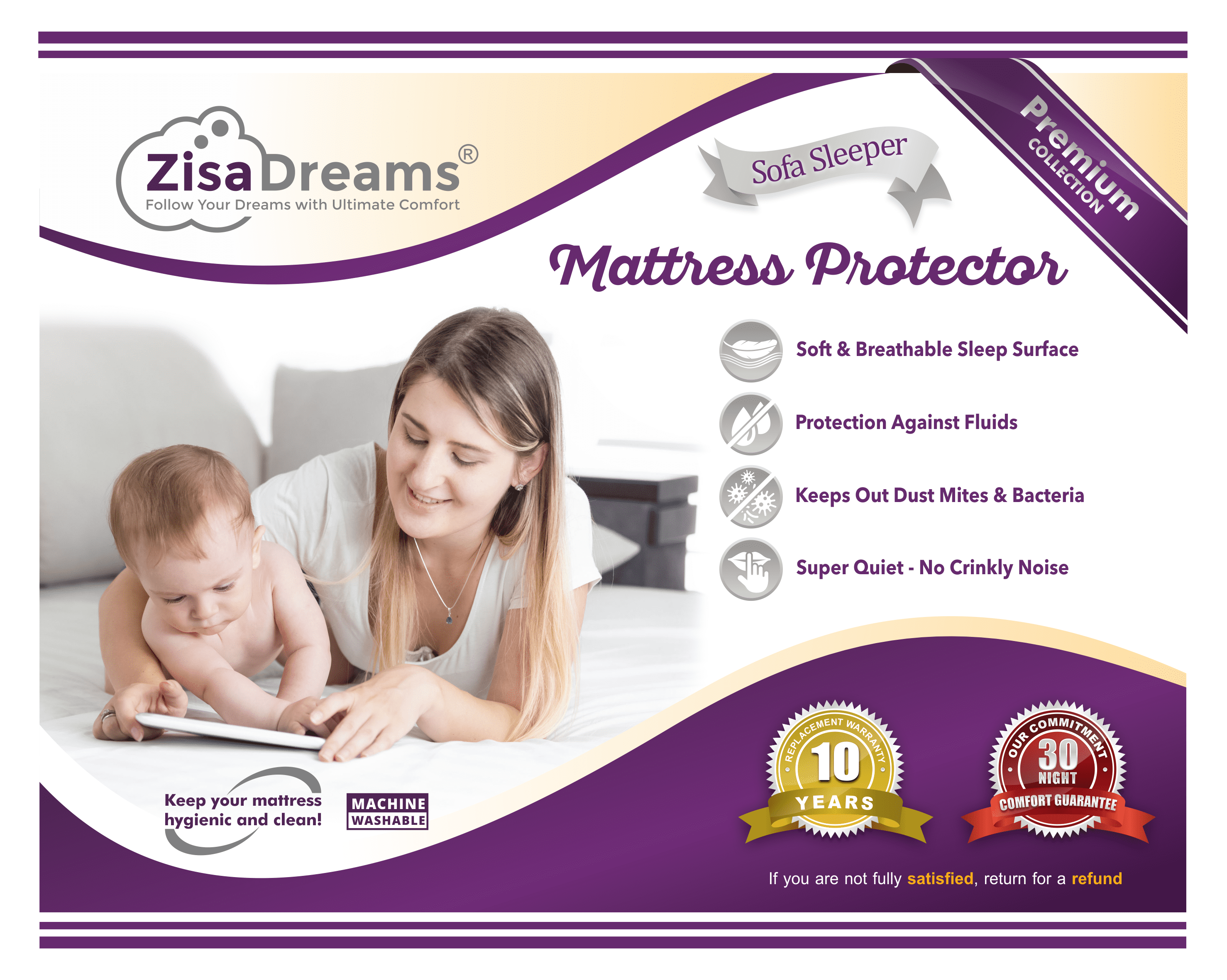 Sleep Factory - Mattress & Sofa Bed Sleeper Protector | Total Safety ...