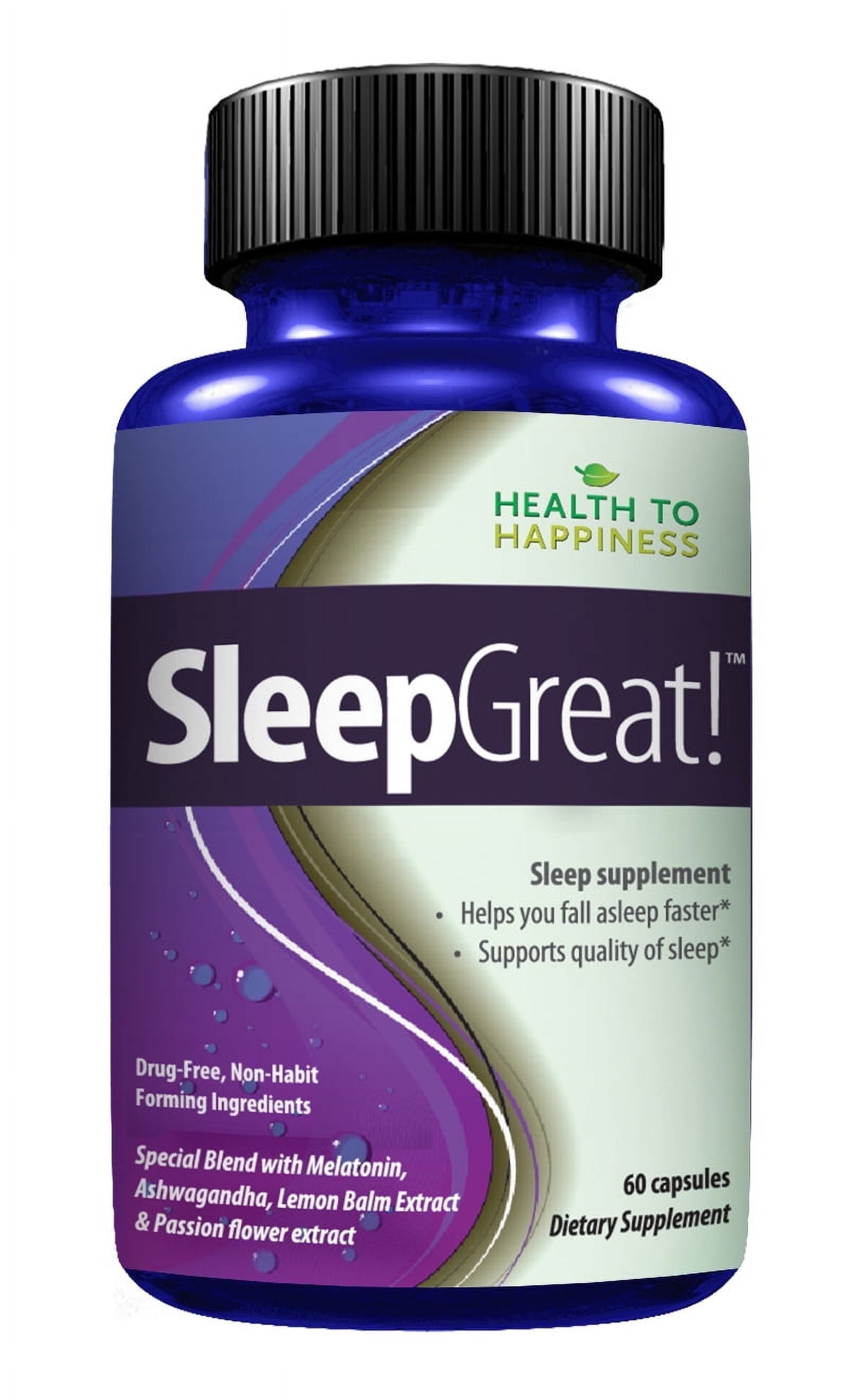 Sleep Great – Natural Sleep Aid with Melatonin, Lemon Balm, Ashwagandha ...