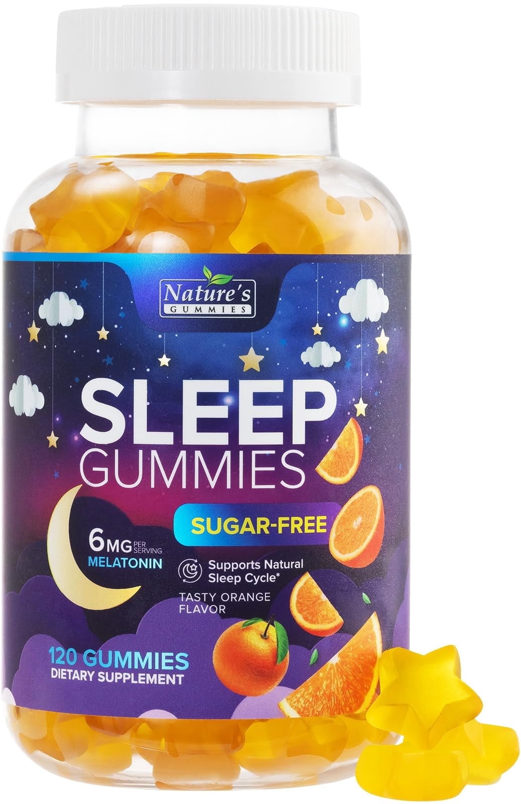 Sleep Gummies Supplement 6mg - Sugar Free Melatonin Gummy for Adults ...