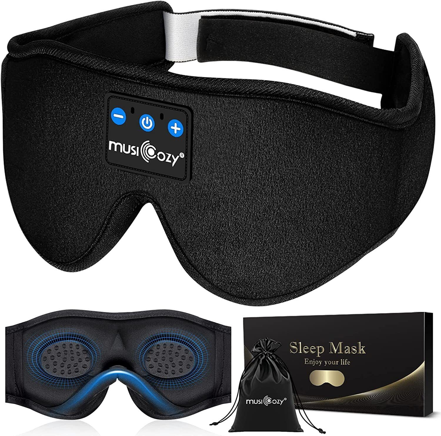 Sleep Headphones Bluetooth 5.2 Headband Sleep Headphones Sleep Mask ...