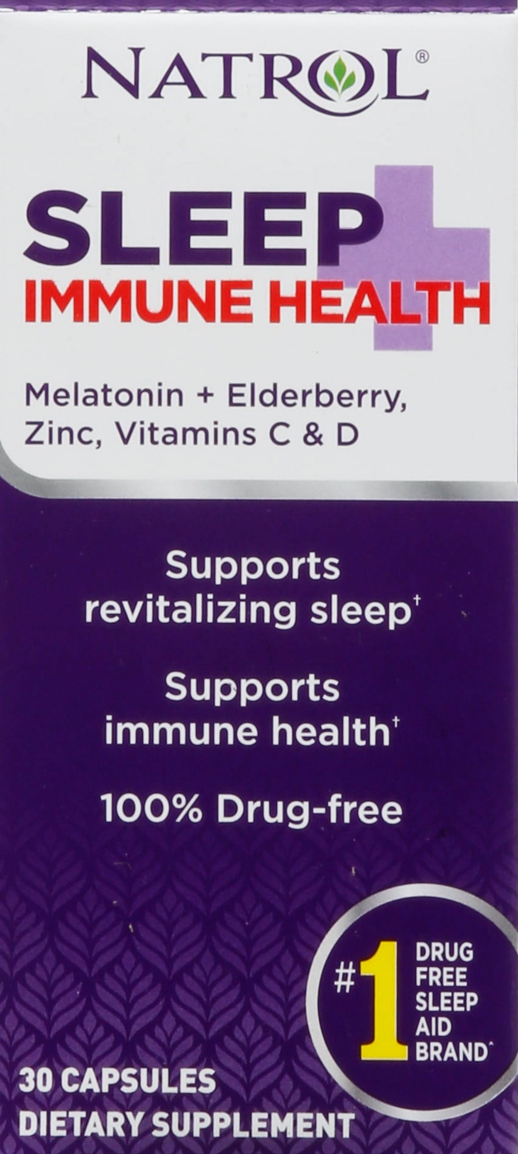 Natrol Sleep Aid Melatonin+Immune Night Support with Elderberry, Zinc, Vitamins C & D, 30 Ct ...