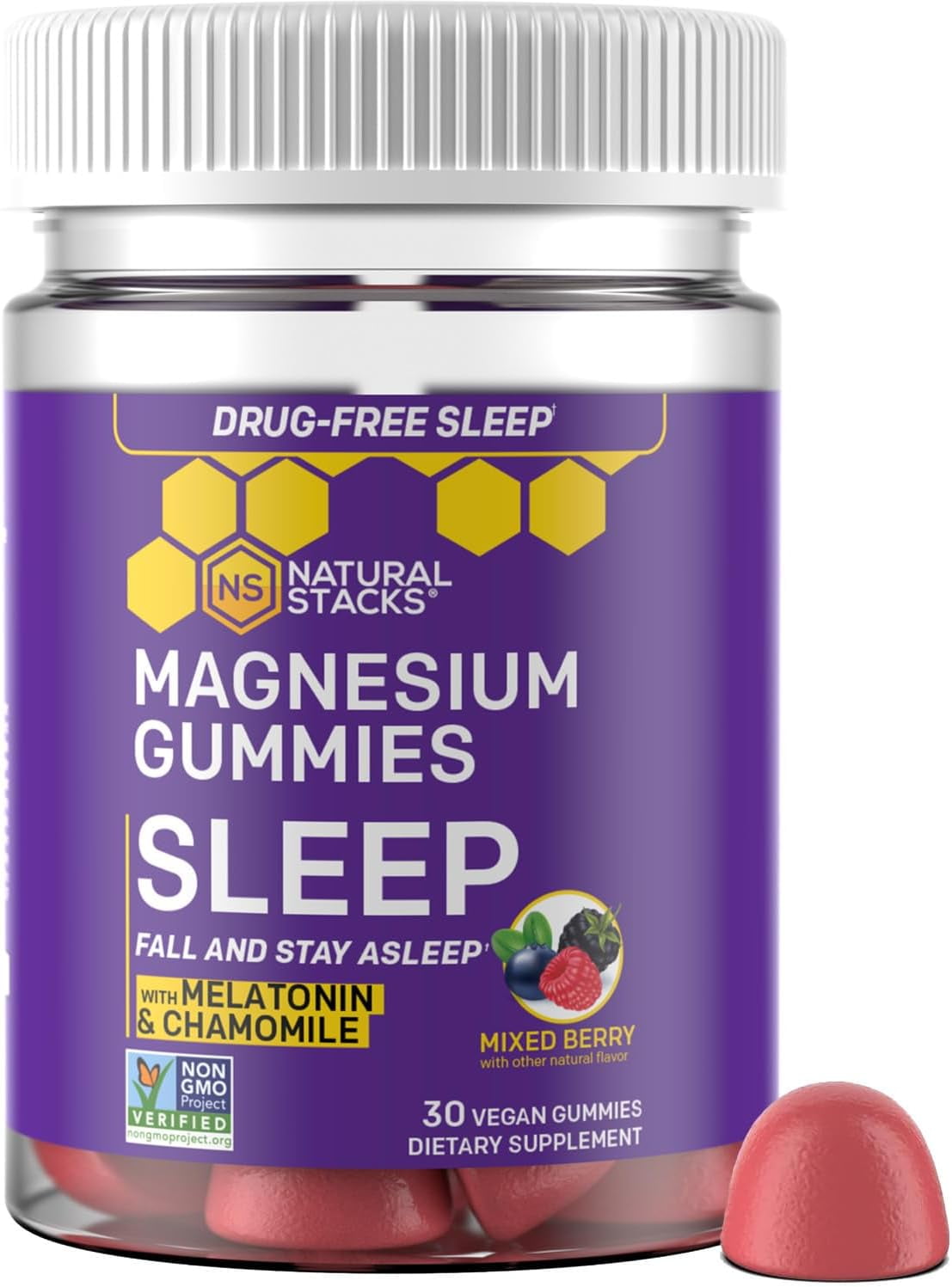 Natural Stacks Sleep Magnesium Gummies, 200mg Magnesium Citrate ...