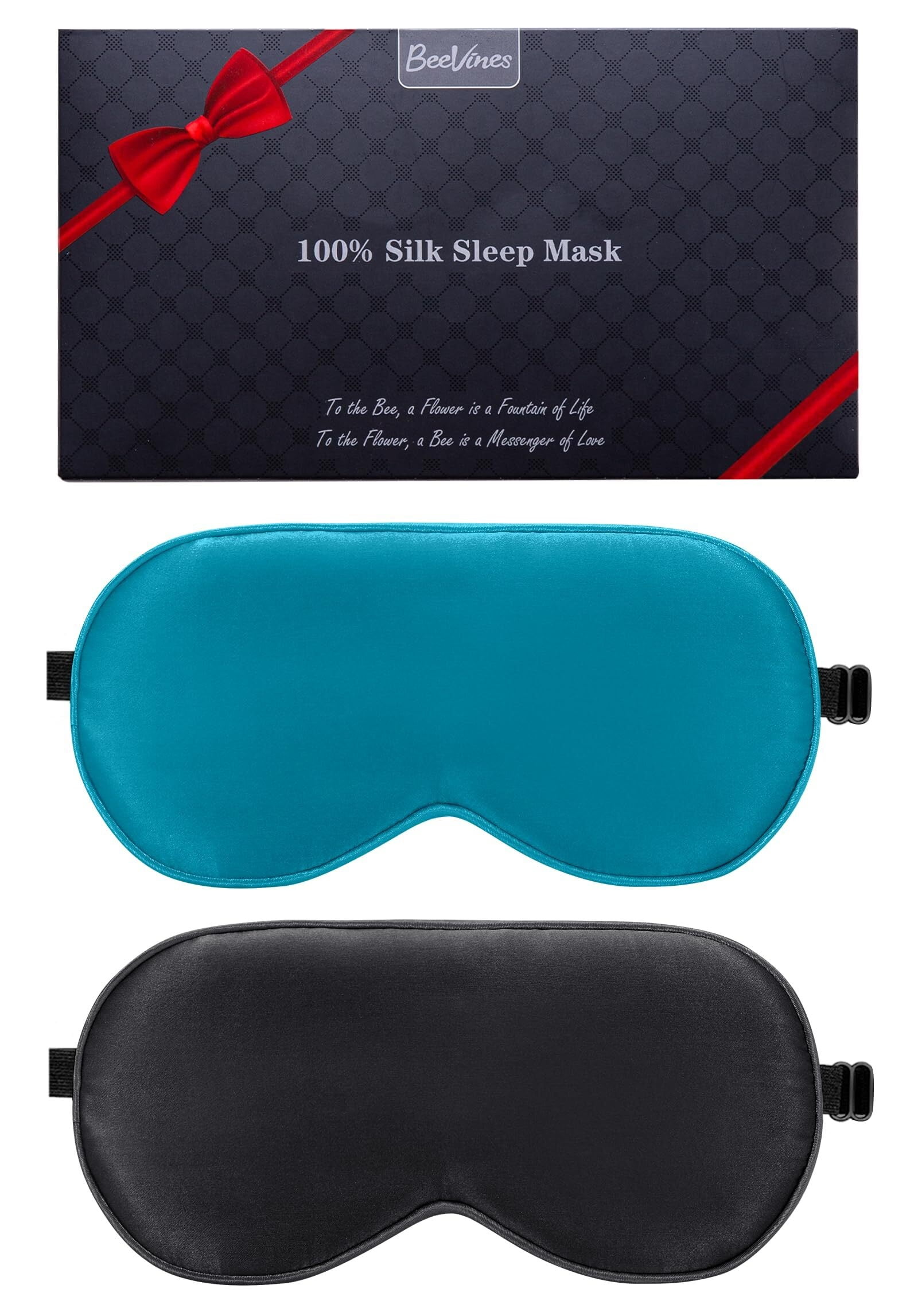 Sleep Mask, 2 Pack 100% Real Natural Pure Silk Eye Masks with ...