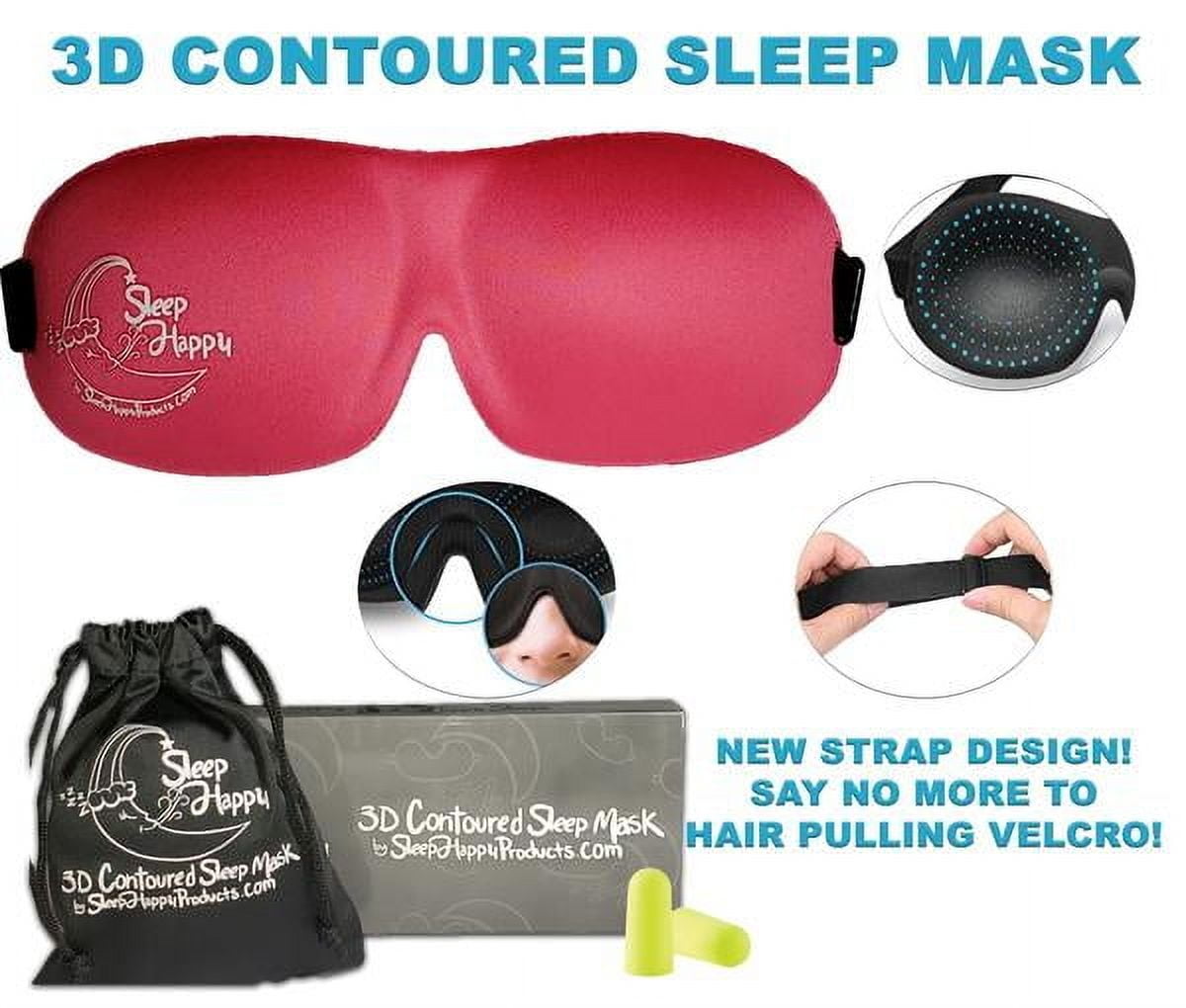 Sleep Mask Adjustable 3D Soft Eye Sleeping Mask for Travel, Spa, Naps ...