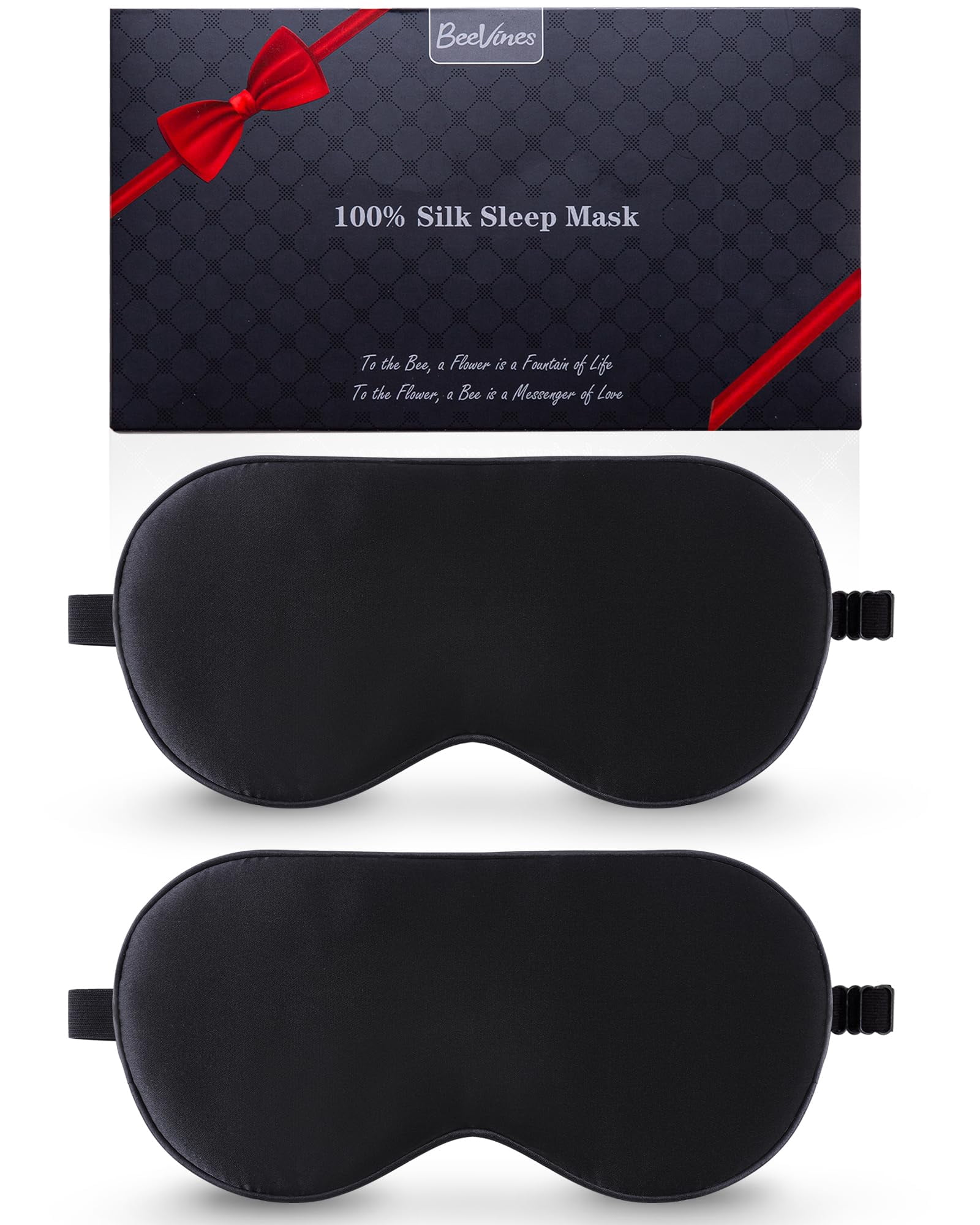 Sleep Mask, BeeVines 100% Real Natural Pure Silk Eye Masks with ...
