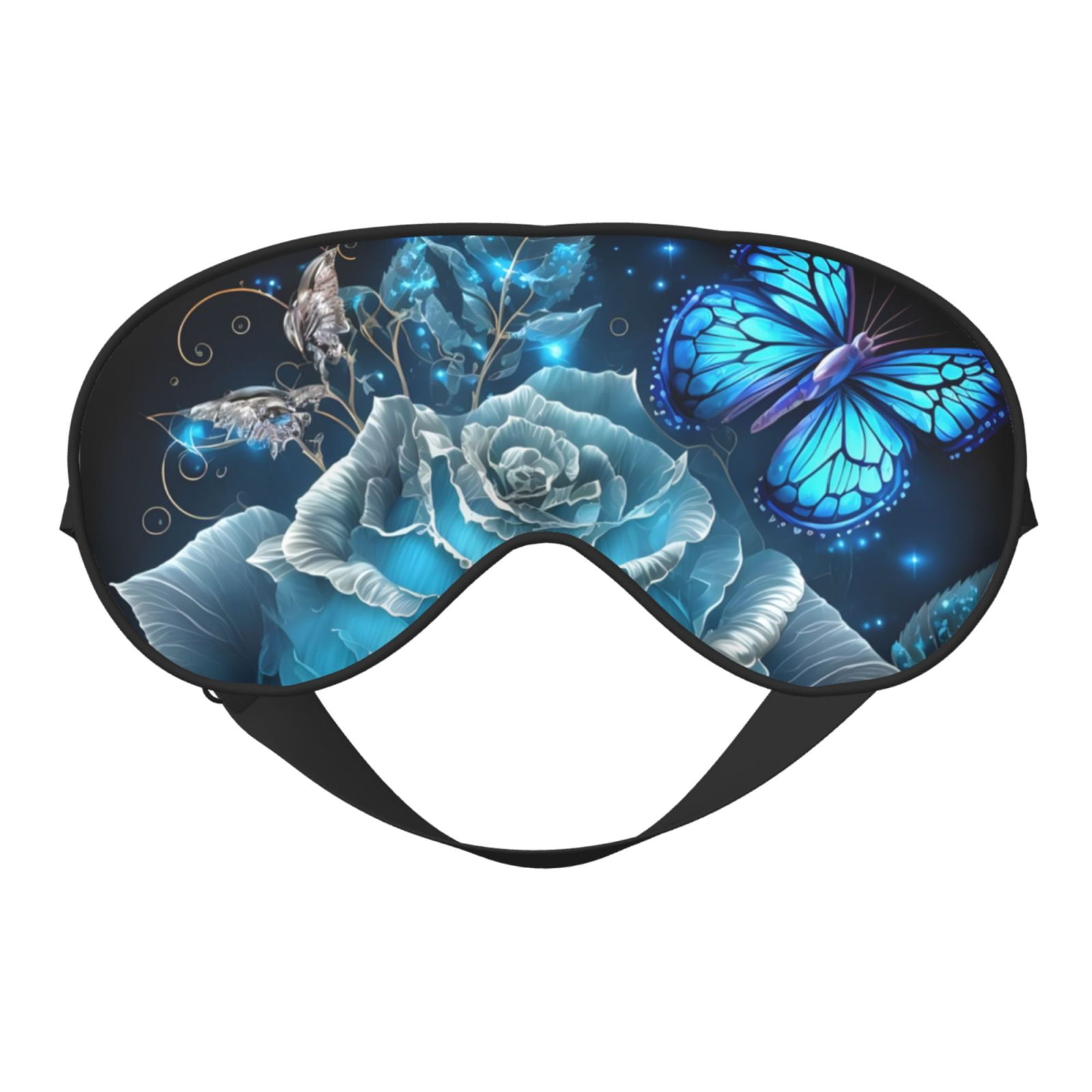 Sleep Mask - Blue Rose Butterfly Beautiful A Light Blocking Eye Mask ...