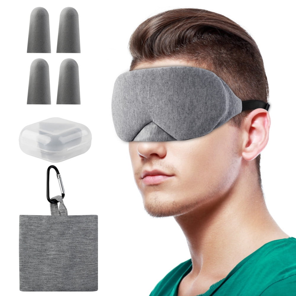 Sleep Mask Cotton 3D Grey Eye Mask for Sleeping Men Women Cover for ...