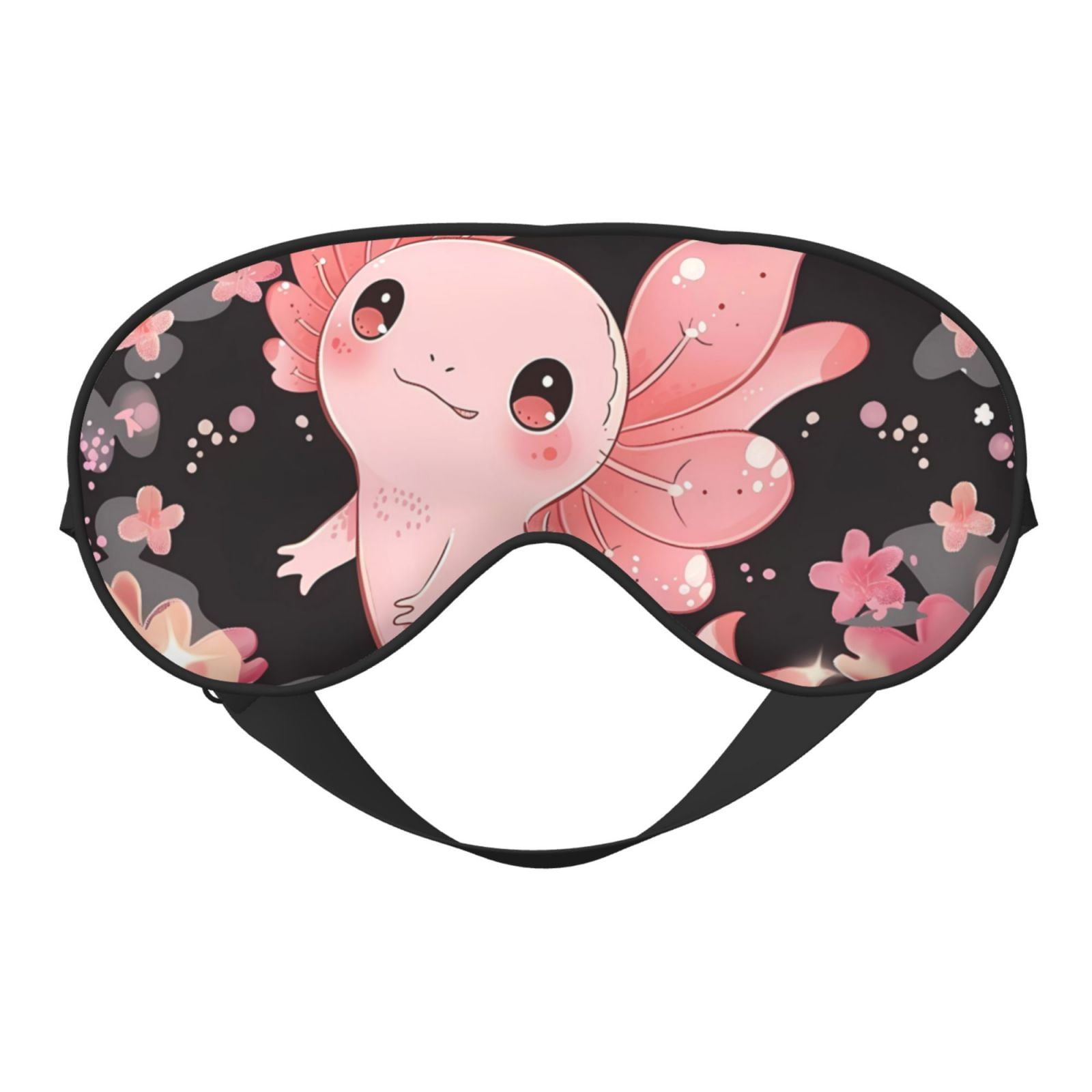 Sleep Mask - Cute Axolotl Sakura Blossoms A Light Blocking Eye Mask for ...