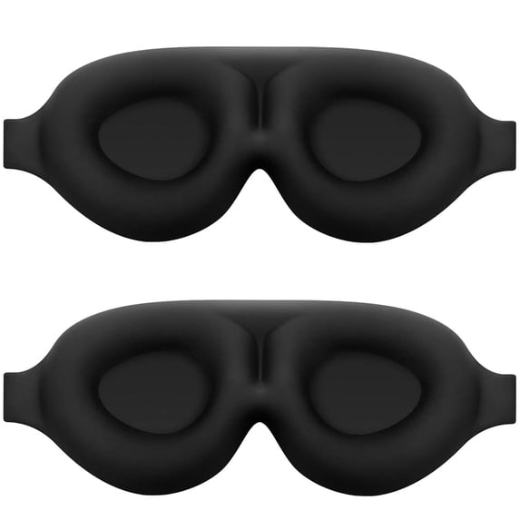 Sleep Mask Eye Mask for Sleeping 2 Pack Contoured 100% Blackout Zero ...