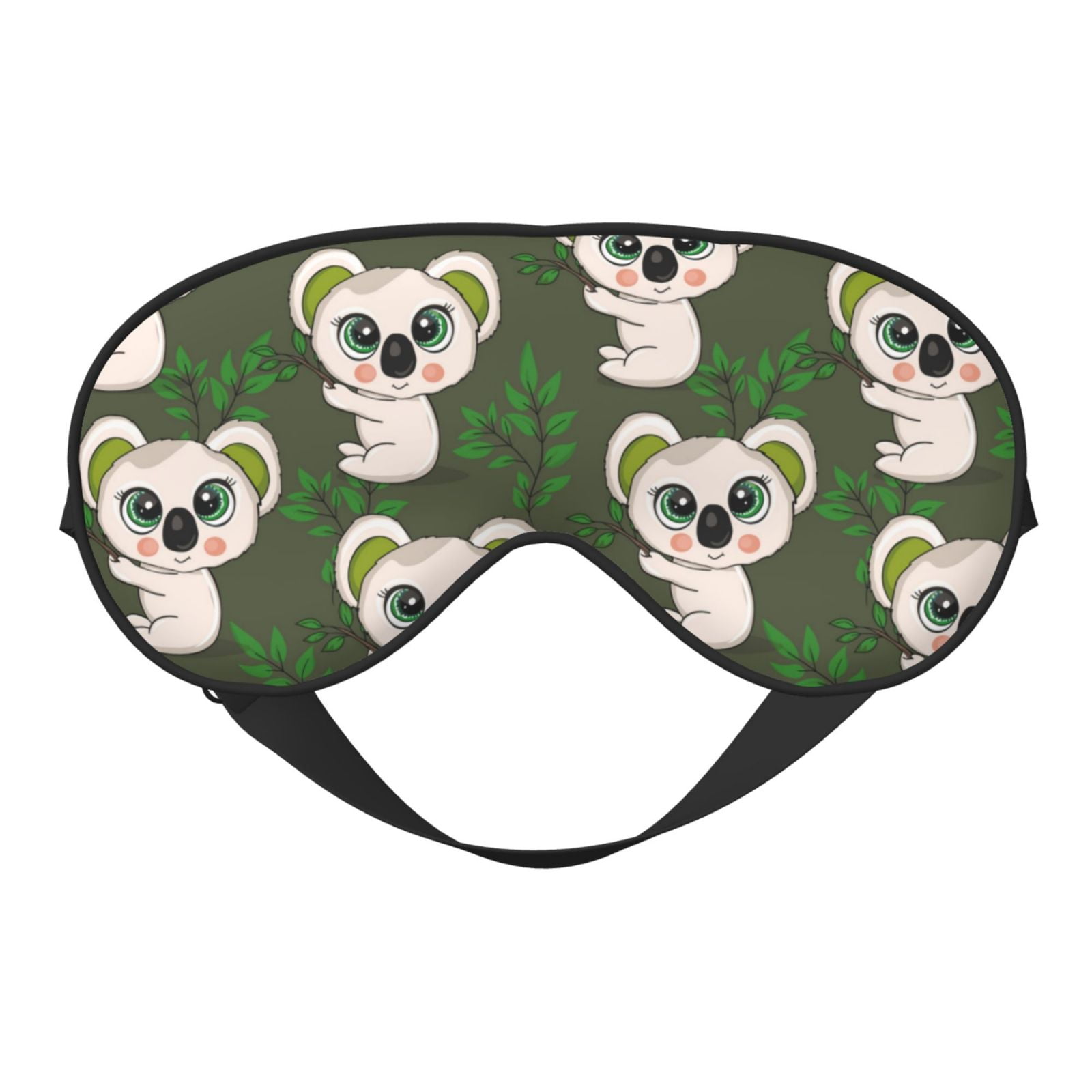Sleep Mask - Green Leafy Big Eyes Koala Light Blocking Eye Mask for ...