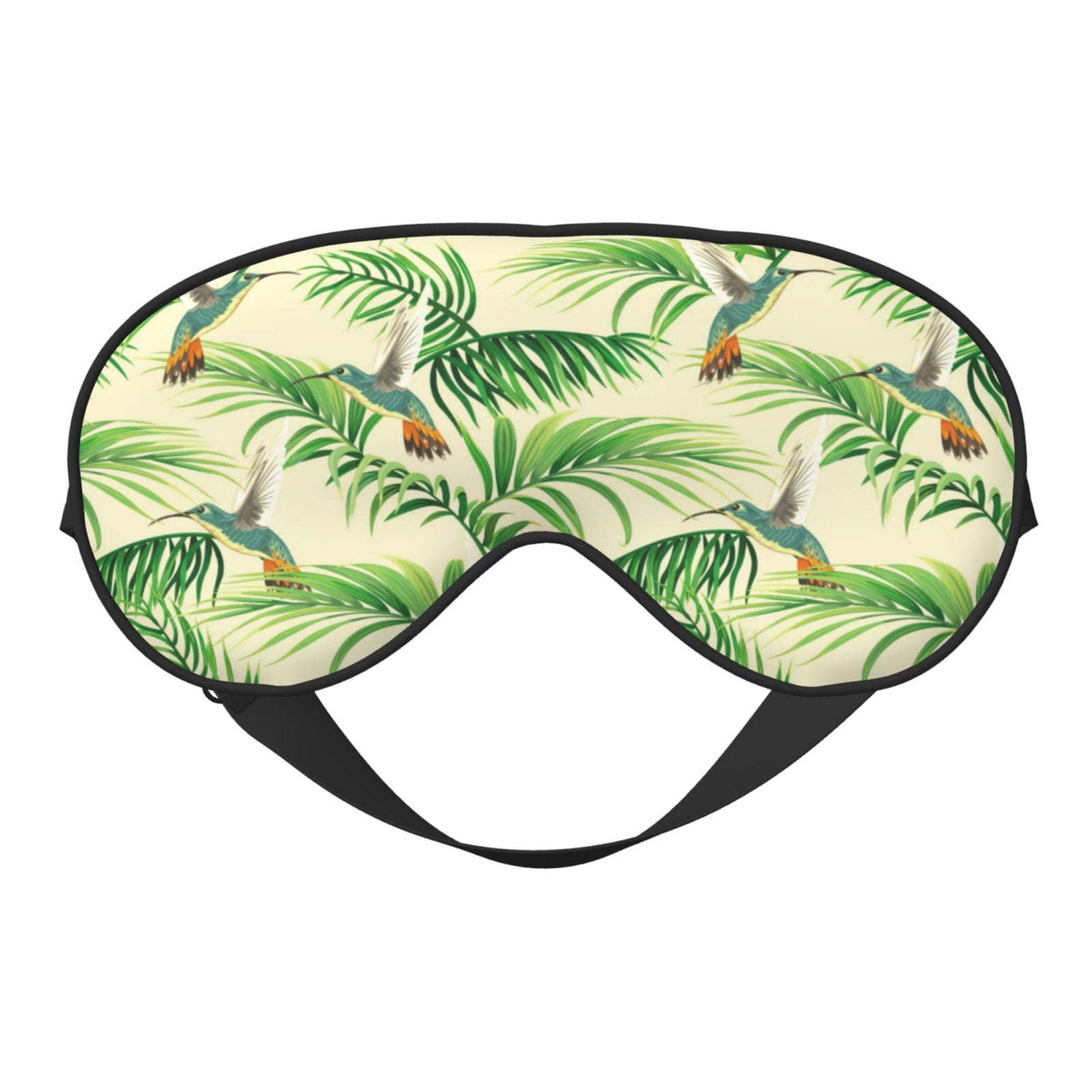 Sleep Mask - Hummingbird Palm Leaf Green Light Blocking Eye Mask for ...
