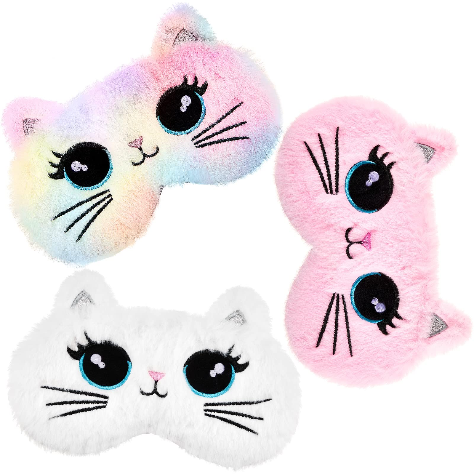 Sleep Mask for Kids, Girls Plush Sleeping Eye Cover 3 Pieces Soft Eye ...