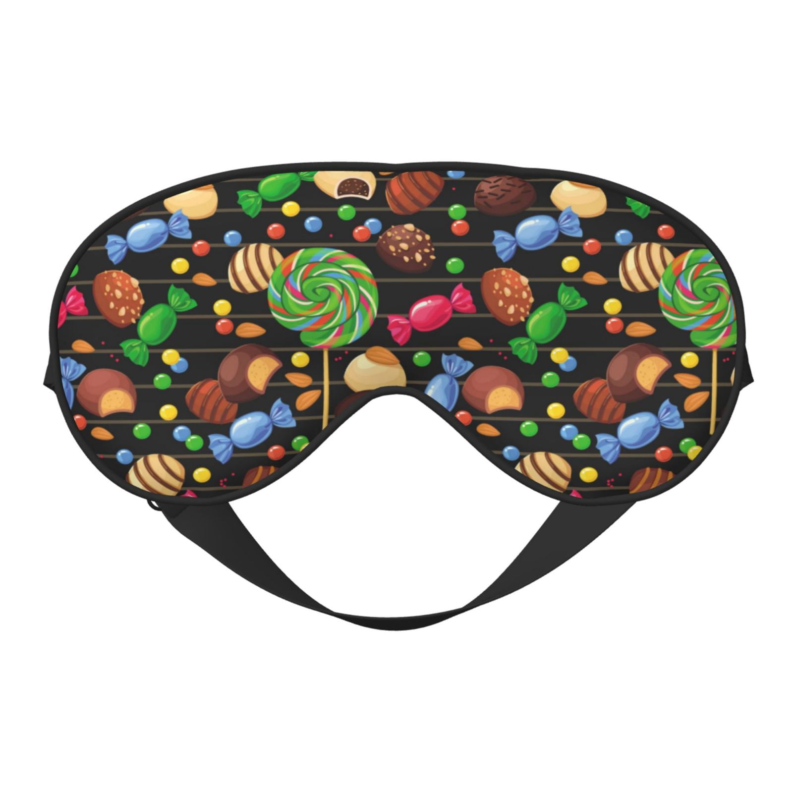 Sleep Mask - Lollipop Candy Chocolate Bean Print Light Blocking Eye ...
