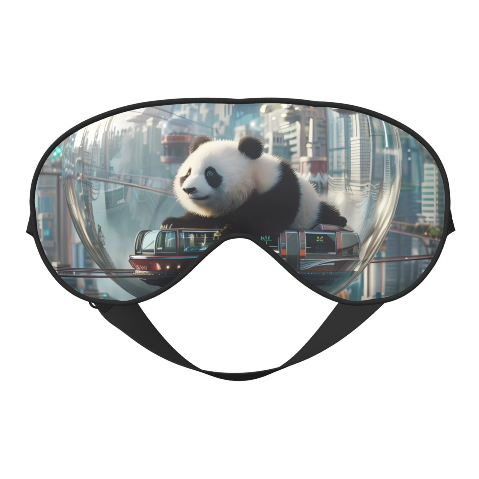Sleep Mask - Panda In Futuristic City Light Blocking Eye Mask for sleep ...