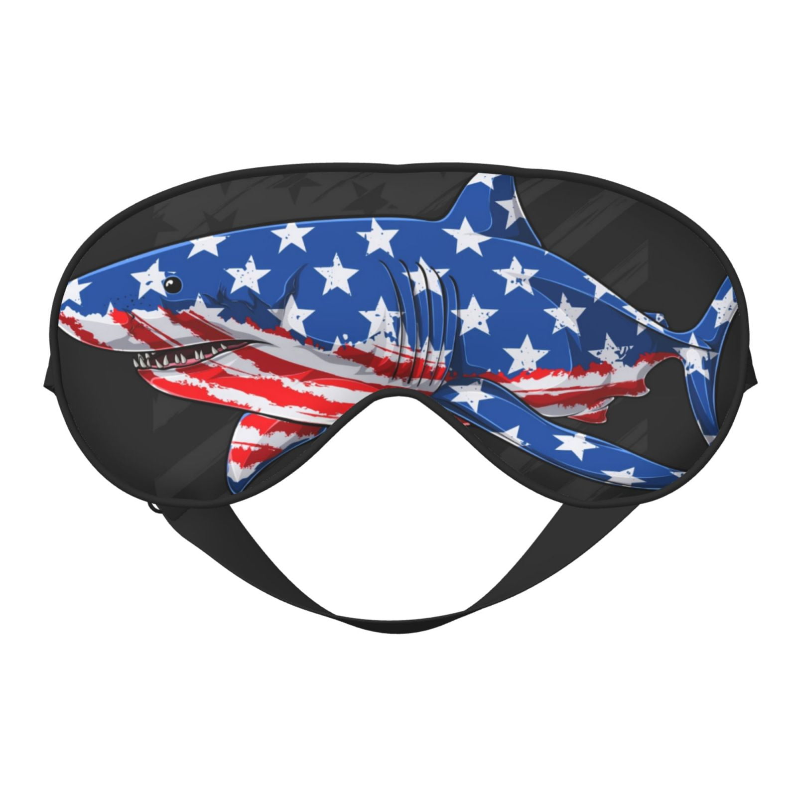 Sleep Mask - Shark With USA Flag Light Blocking Eye Mask for sleep with ...