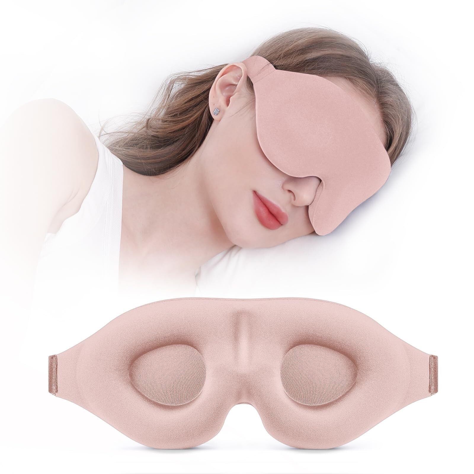 Sleep Mask for Side Sleeper, Complete Light Blocking 3D Sleeping Eye ...