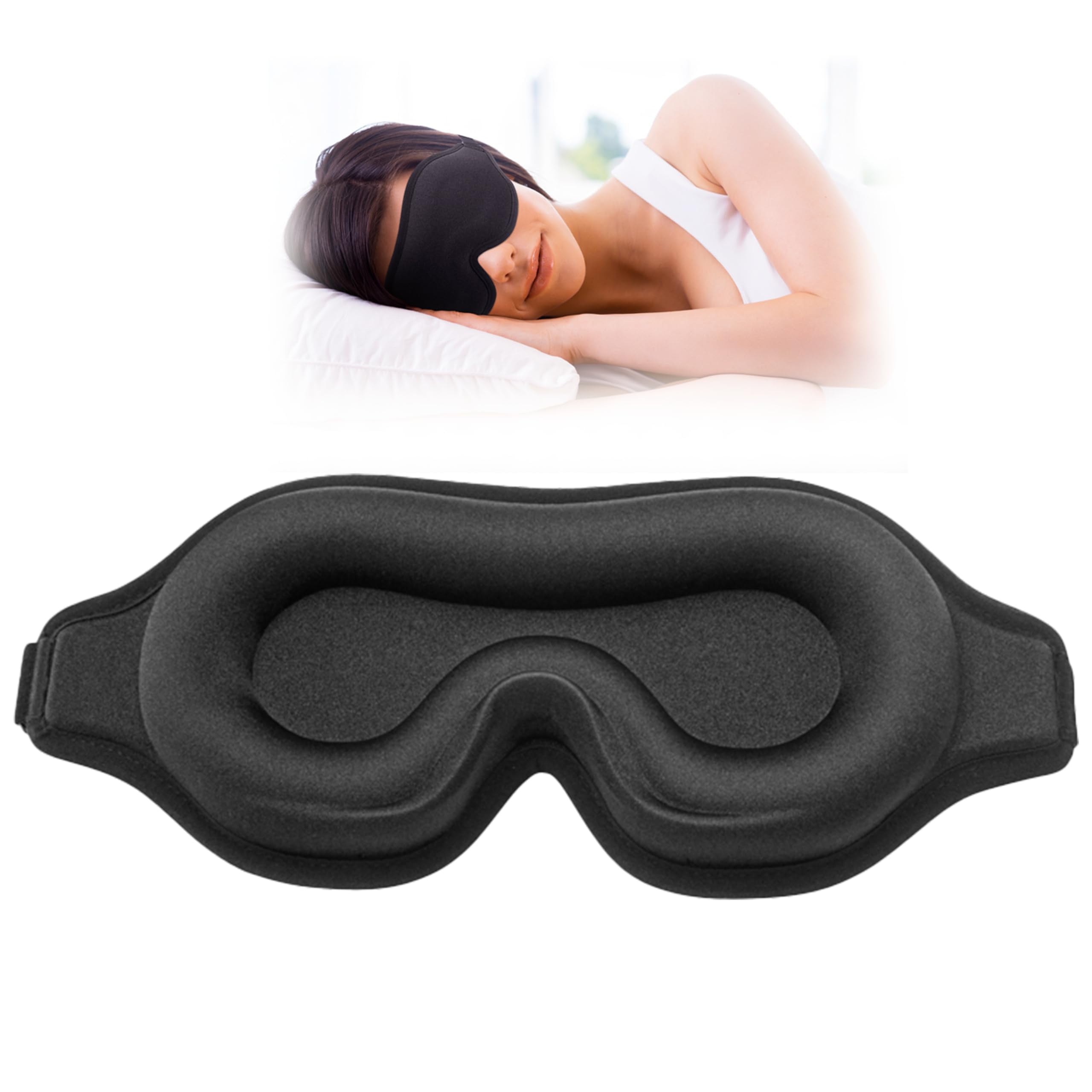 Sleep Mask For Side Sleeper Upgraded 3d Contoured Cup Eye Mask
