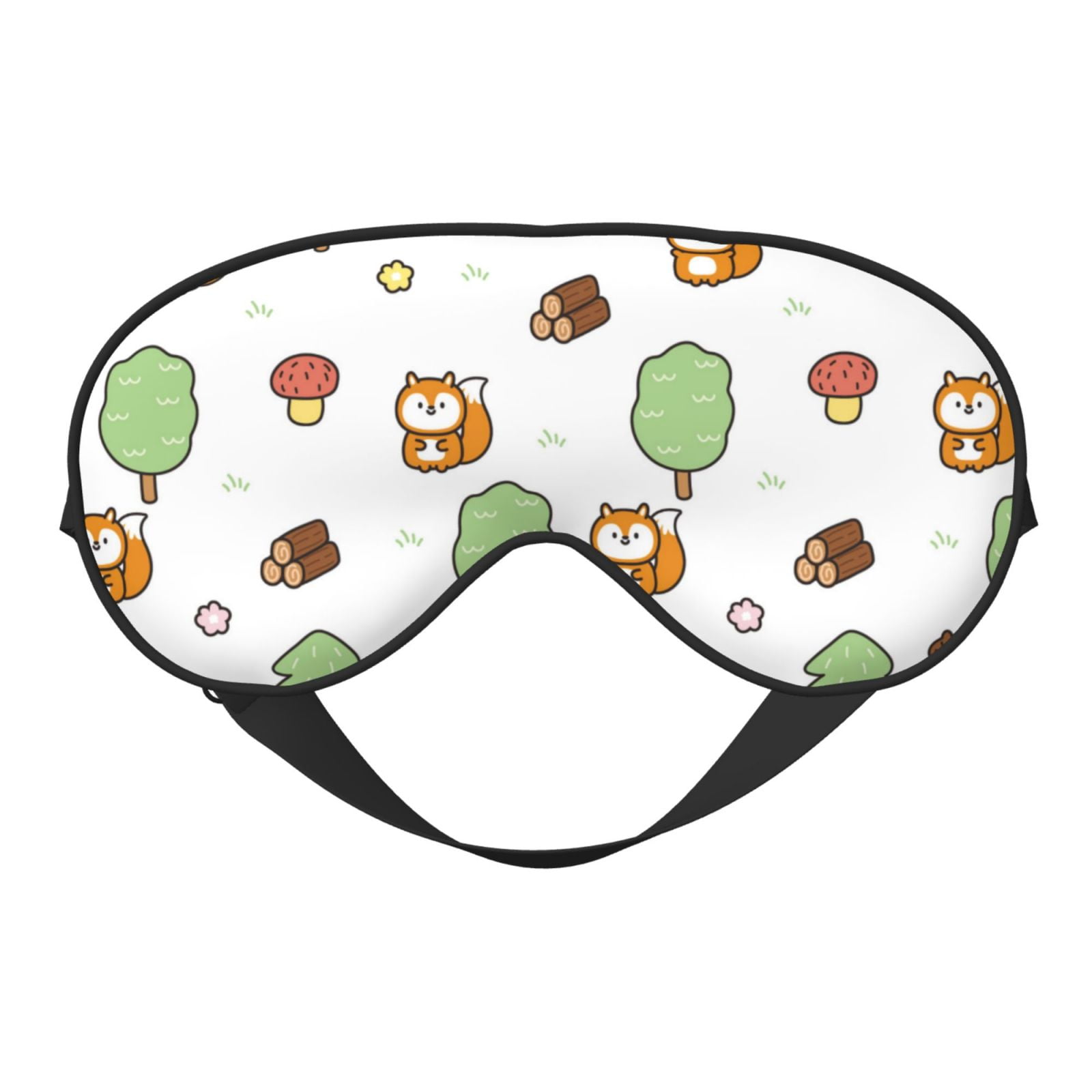 Sleep Mask - Simple Drawing Cute Squirrel Tree Light Blocking Eye Mask for sleep with Adjustable ...