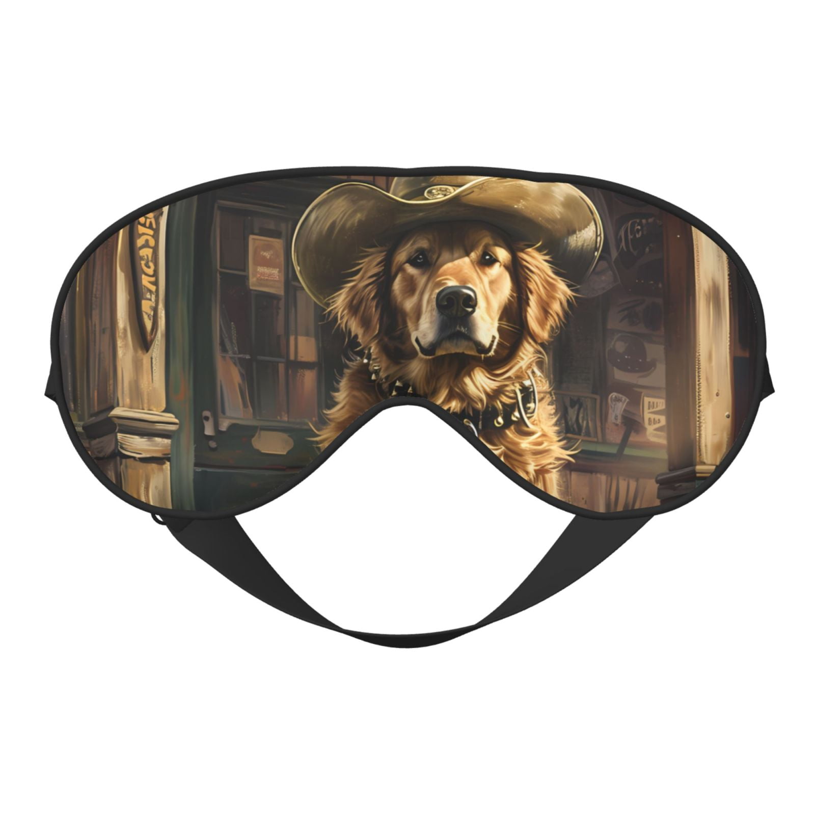 Sleep Mask for Women and Men Western Cowboy Golden Retriever Soft ...