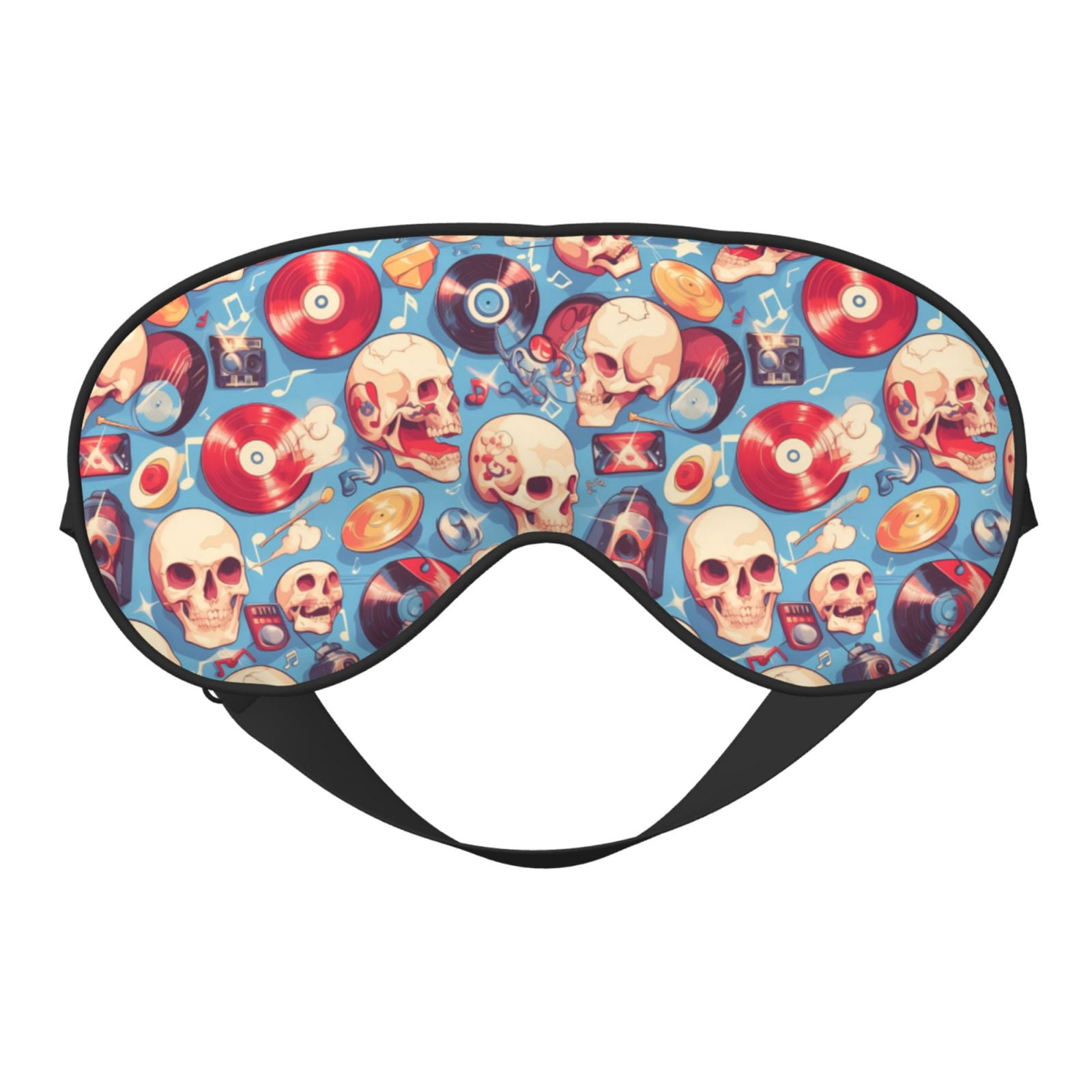 Sleep Mask - music Skull record Retro Light Blocking Eye Mask for sleep ...