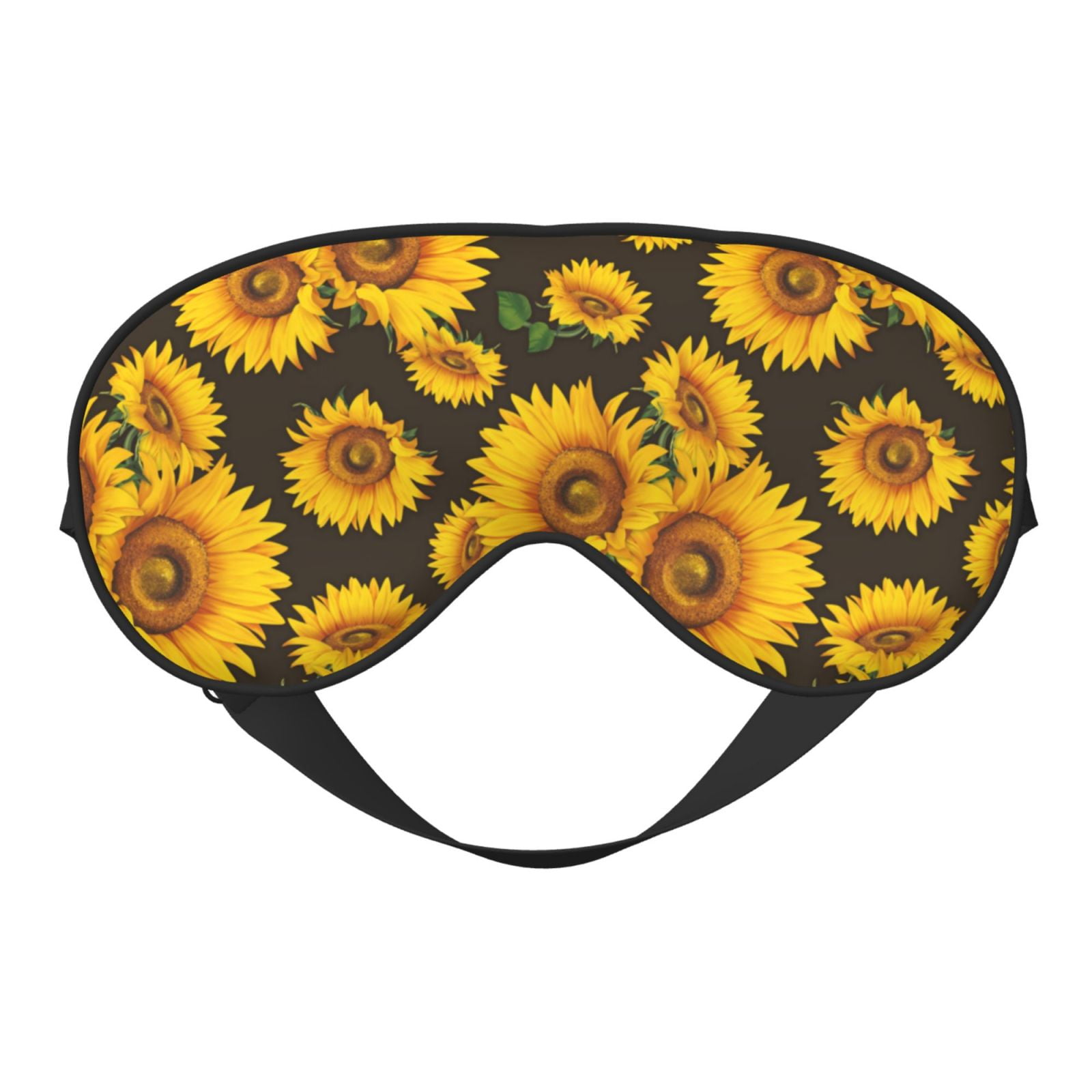 Sleep Masks for Women Men, Aesthetic sunflower leaf black Blackout Eye ...