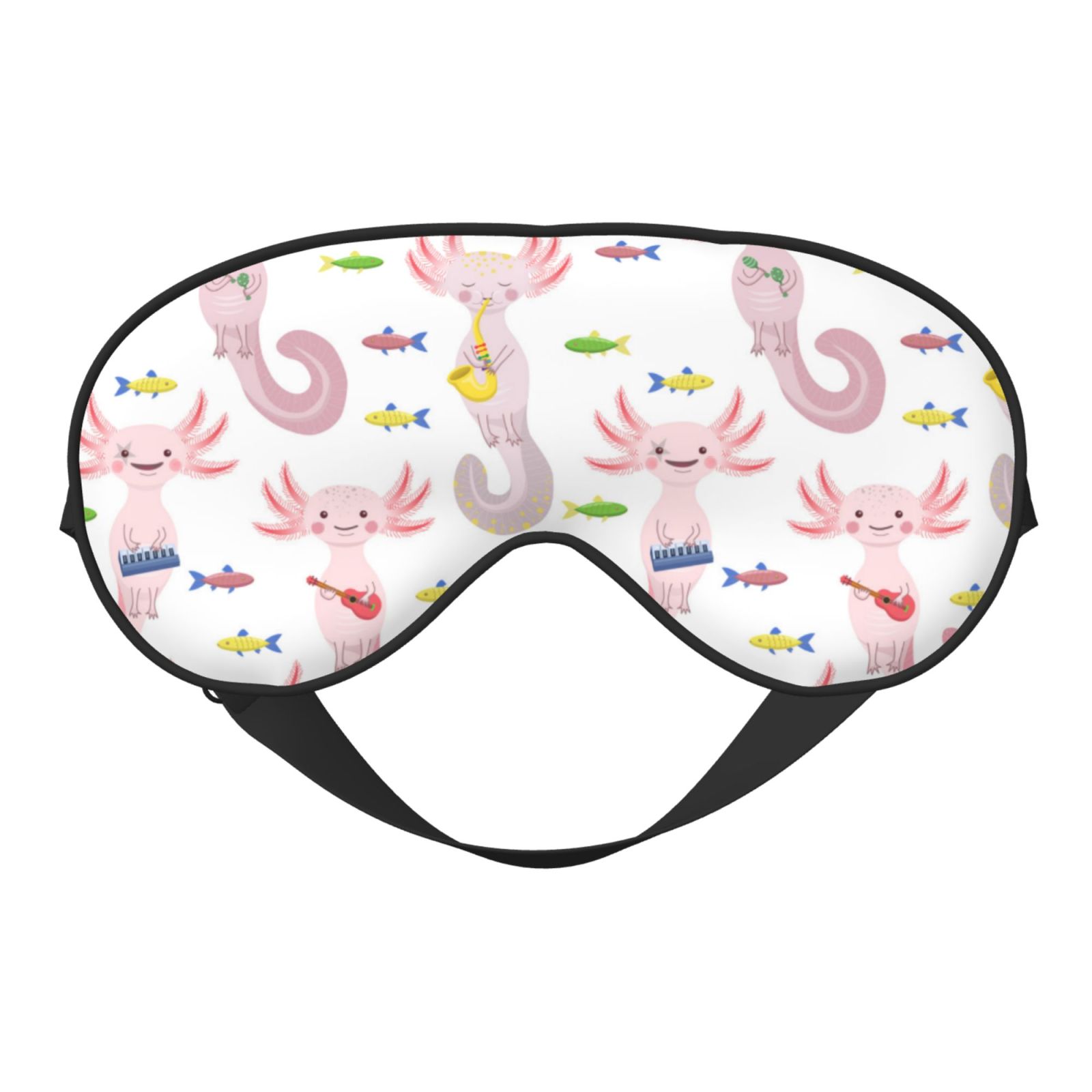 Sleep Masks for Women and Men, Cartoon axolotls play musical cute ...