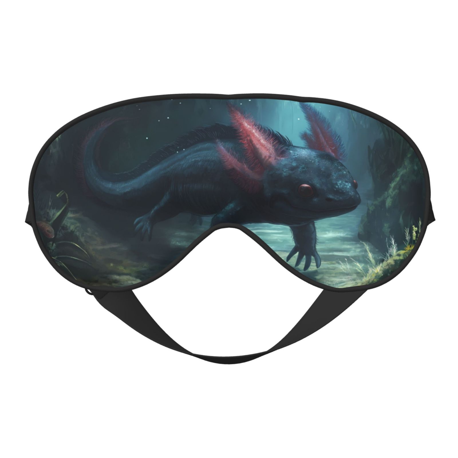 Sleep Masks for Women and Men, Dark Abyssal Axolotl Double-Sided Eye ...