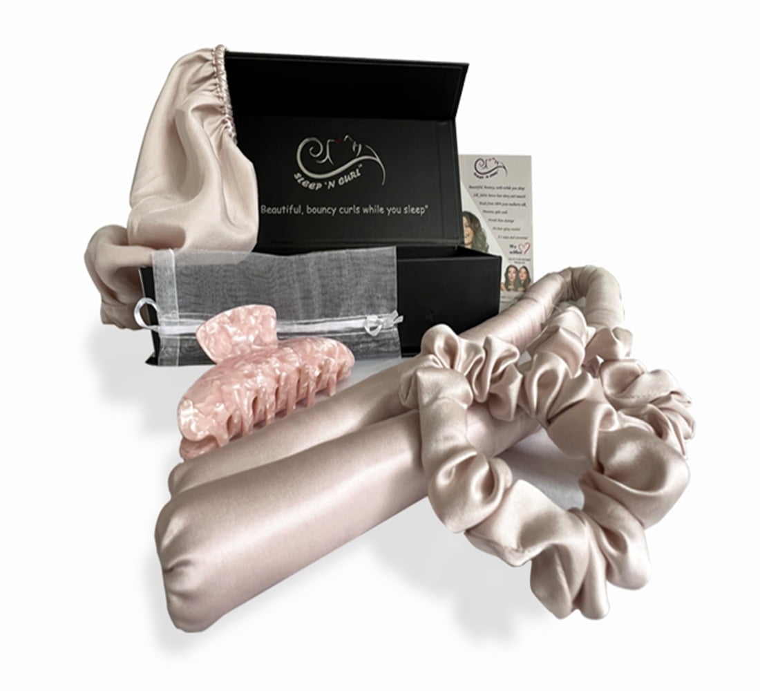 Sleep ‘N Curl - 100% Pure Mulberry Silk - Heatless Hair Curler KIT with ...