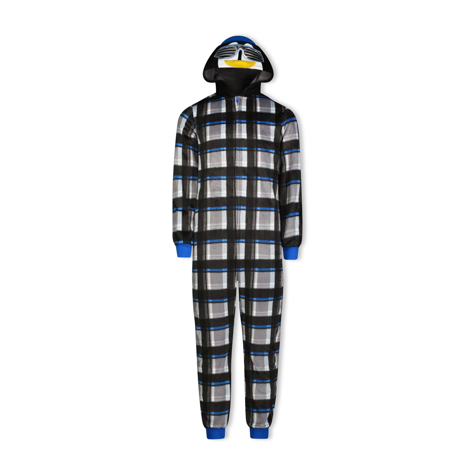 Sleep On It Boys Cool Penguin Zip-Up Hooded Sleeper Pajama with Built ...