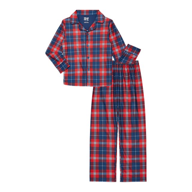 Sleep On It Boys Long Sleeve Button Down Top and Pants Pajama Set, 2 ...