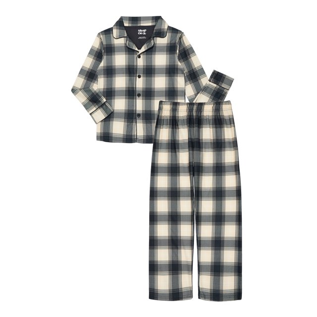 Sleep On It Boys Long Sleeve Button Down Top and Pants Pajama Set, 2 ...