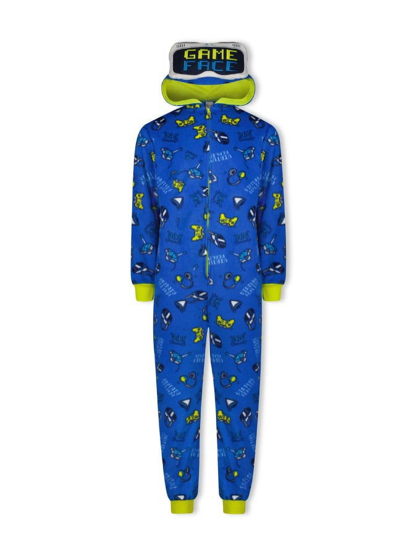 Sleep On It Boys VR Gaming Zip-Up Hooded Sleeper Pajama, 3D Character ...