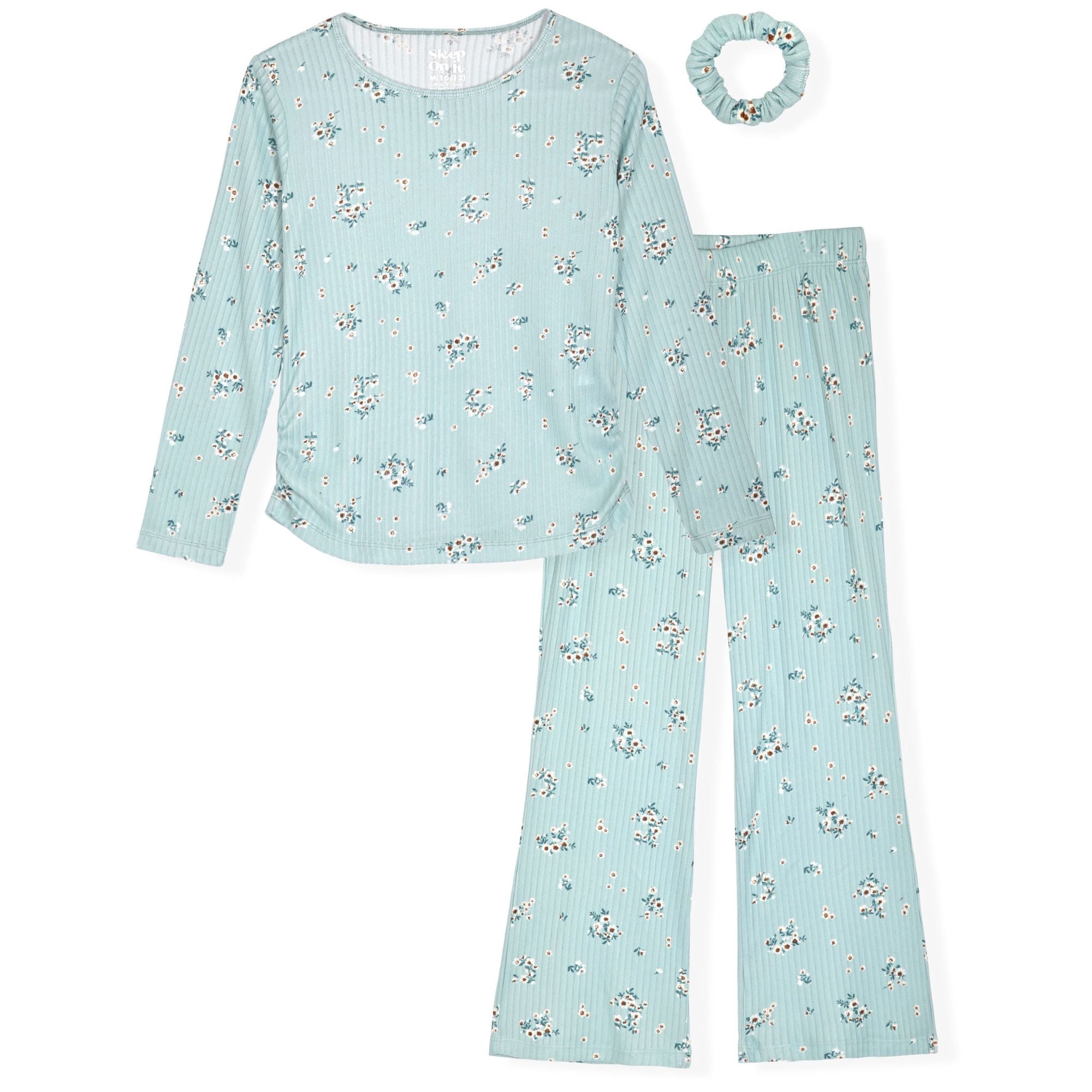 Sleep On It Girls 2-Piece Hacci Pajama Set with Matching Scrunchie ...