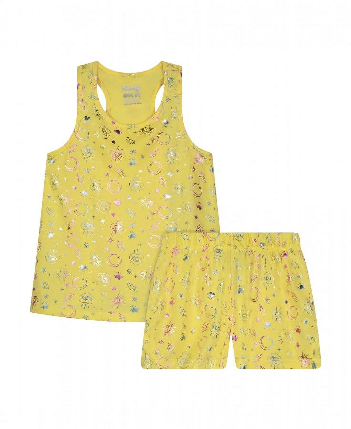 Sleep On It Girls 2-Piece Sleeveless Tank-Top Jersey Pajama Shorts Set ...