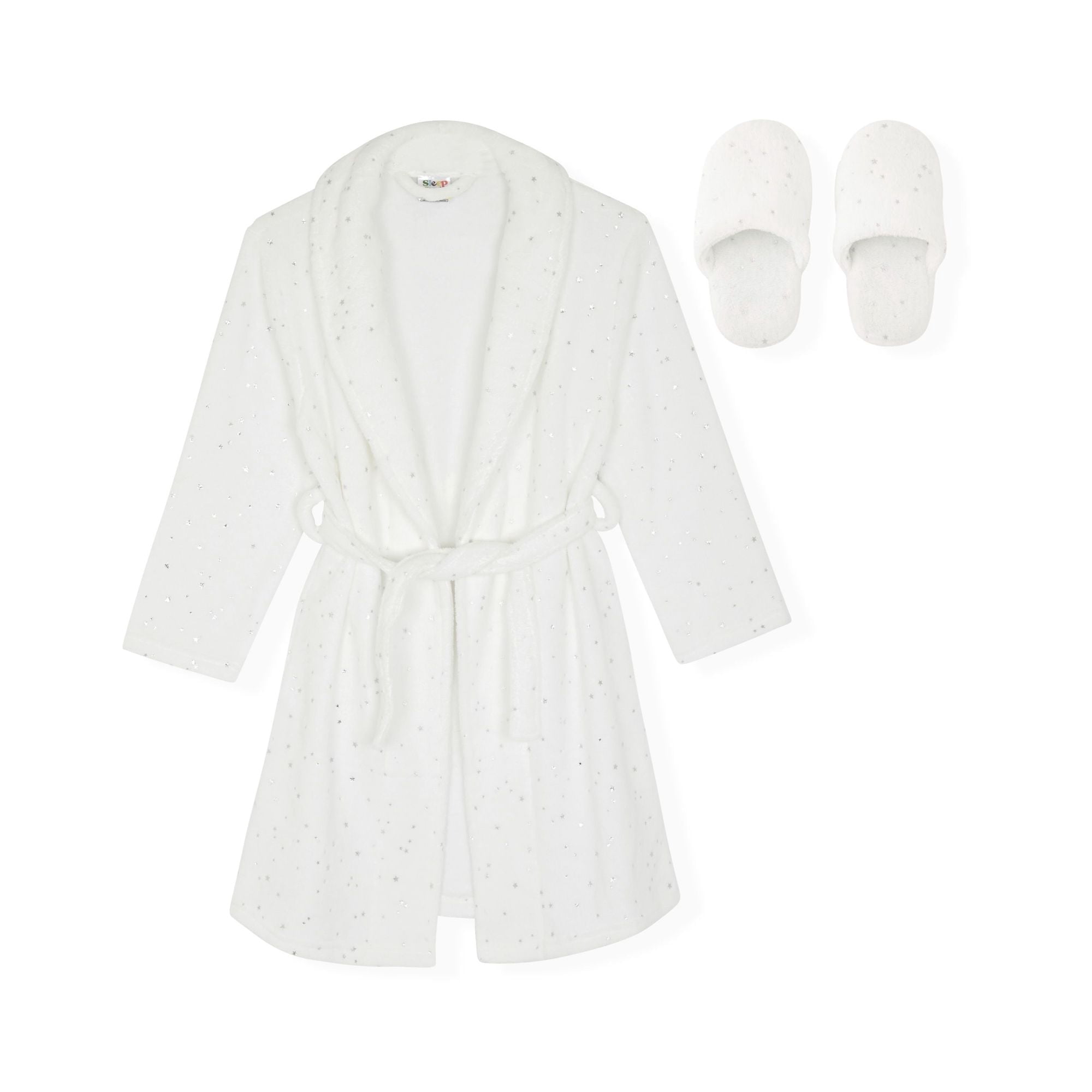 Sleep On It Girls Flannel Fleece Collar Robe Set with Matching Slippers ...