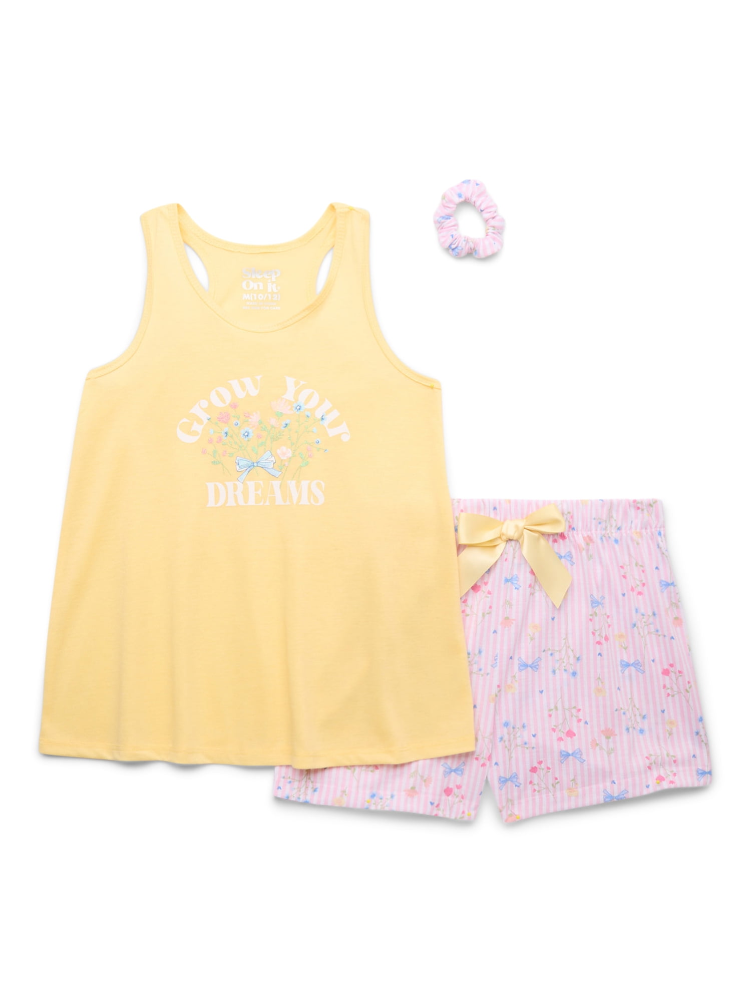 Sleep On It Girls Graphic Print Tank Top and Shorts Pajama Set with ...