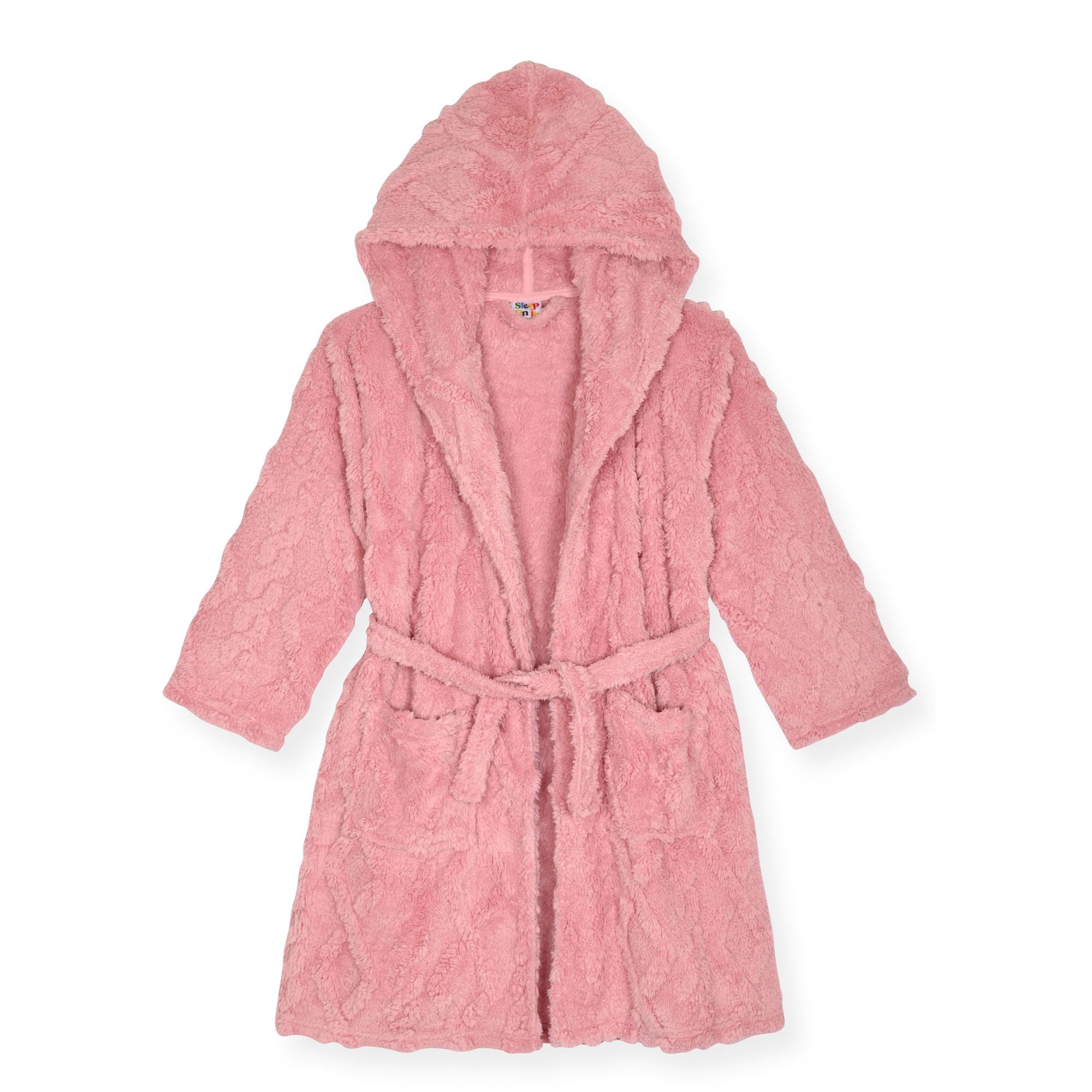 Sleep On It Girls Hooded Cable Fleece Collar Robe Set - Cable Knit , 10 ...