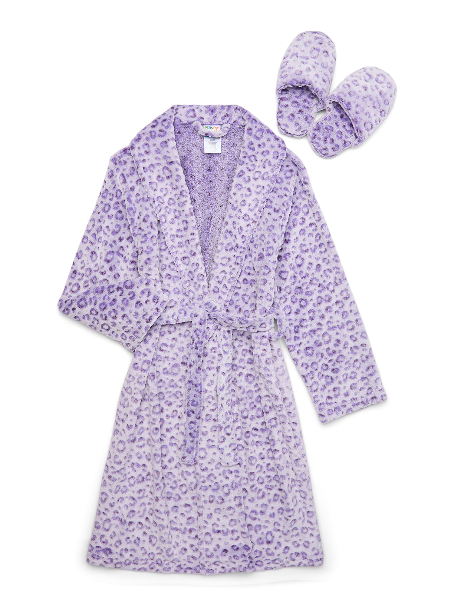 Sleep On It Girls Robe and Slippers, 2-Piece Set, Sizes 7-16 - Walmart.com