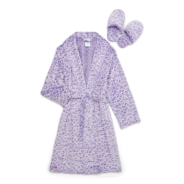 Sleep On It Girls Robe and Slippers, 2-Piece Set, Sizes 7-16 - Walmart.com